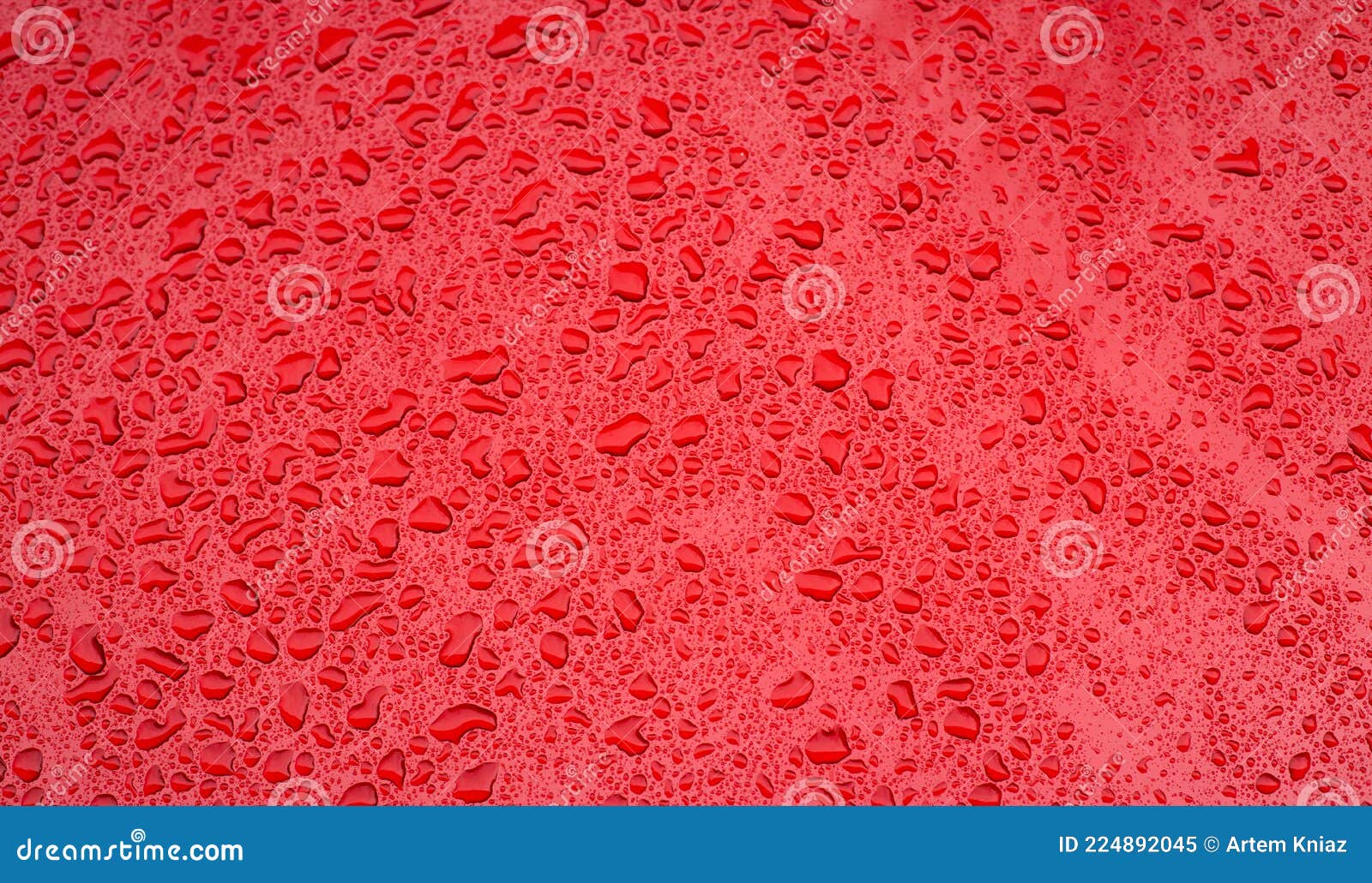 Condensation after Rain Red Surface with Water Drops Background Concept ...