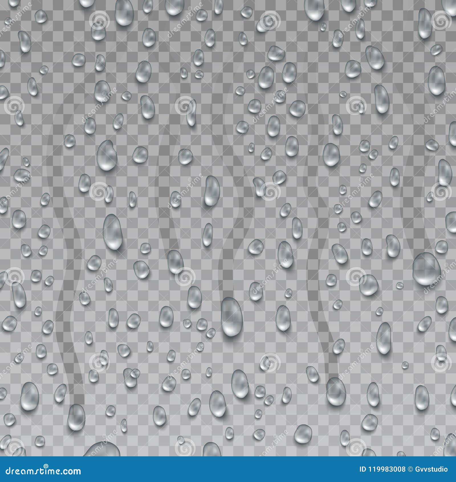 Condensation, Raindrop on Transparent Surface. Drop of Water Vector Set ...