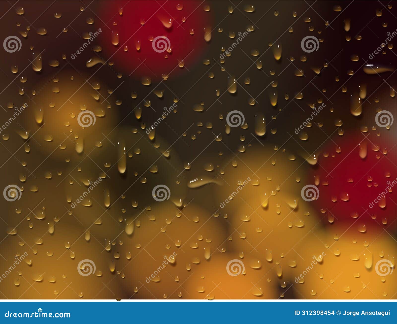 Condensation Water Falls on Glass Background. Rain Drops with Light ...