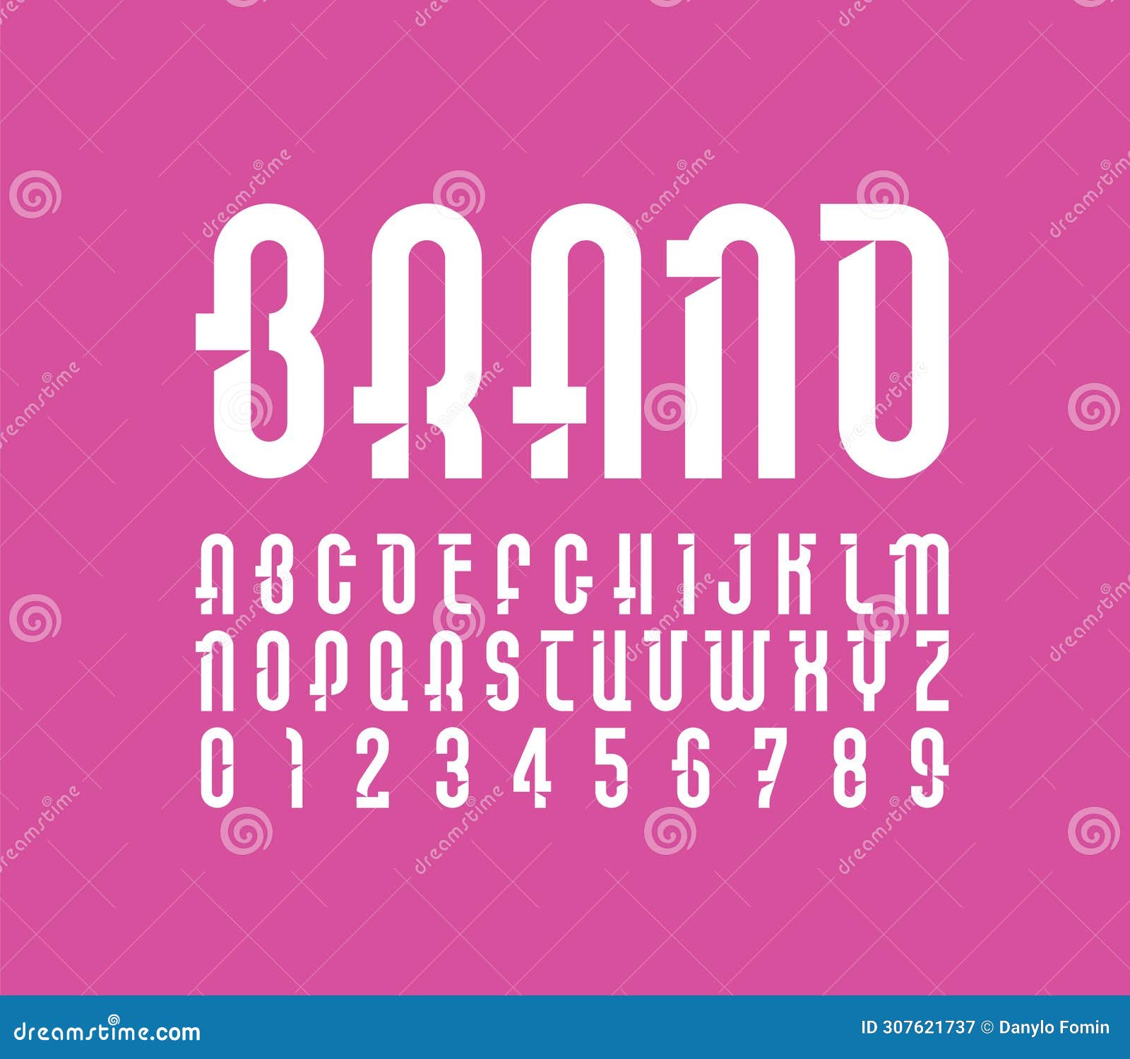 Condensed Font, Trendy White Rounded Cutting Alphabet, Vector Letters ...