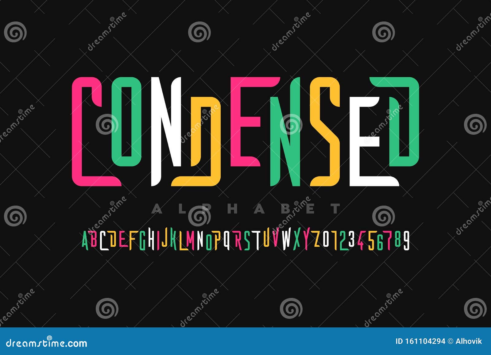 Condensed style font stock vector. Illustration of condensed - 161104294