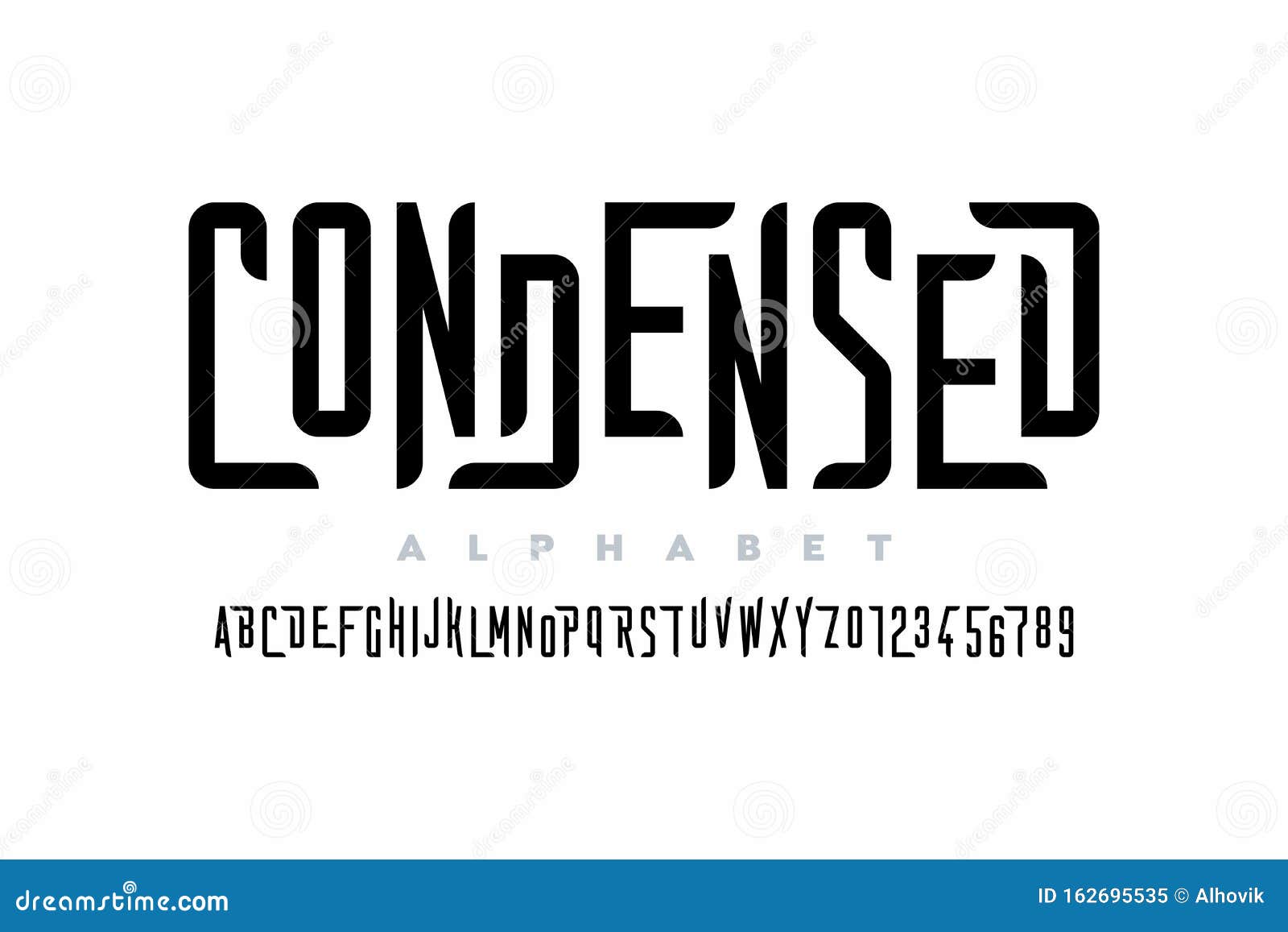 Condensed style font stock vector. Illustration of font - 162695535