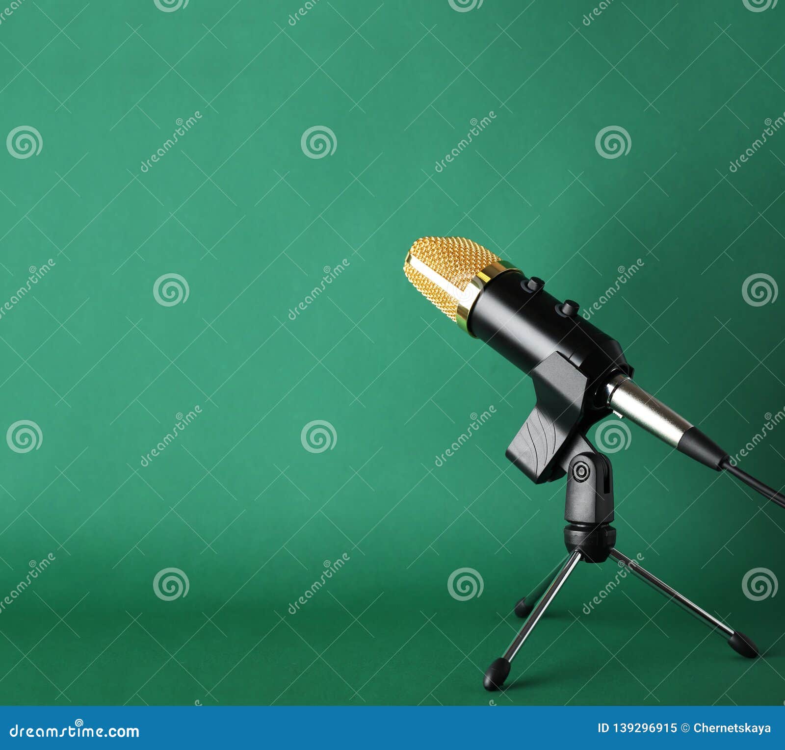Condenser Microphone on Color Background Stock Image - Image of award ...