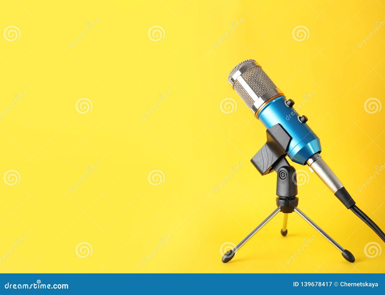 Condenser Microphone on Color Background Stock Image - Image of ...