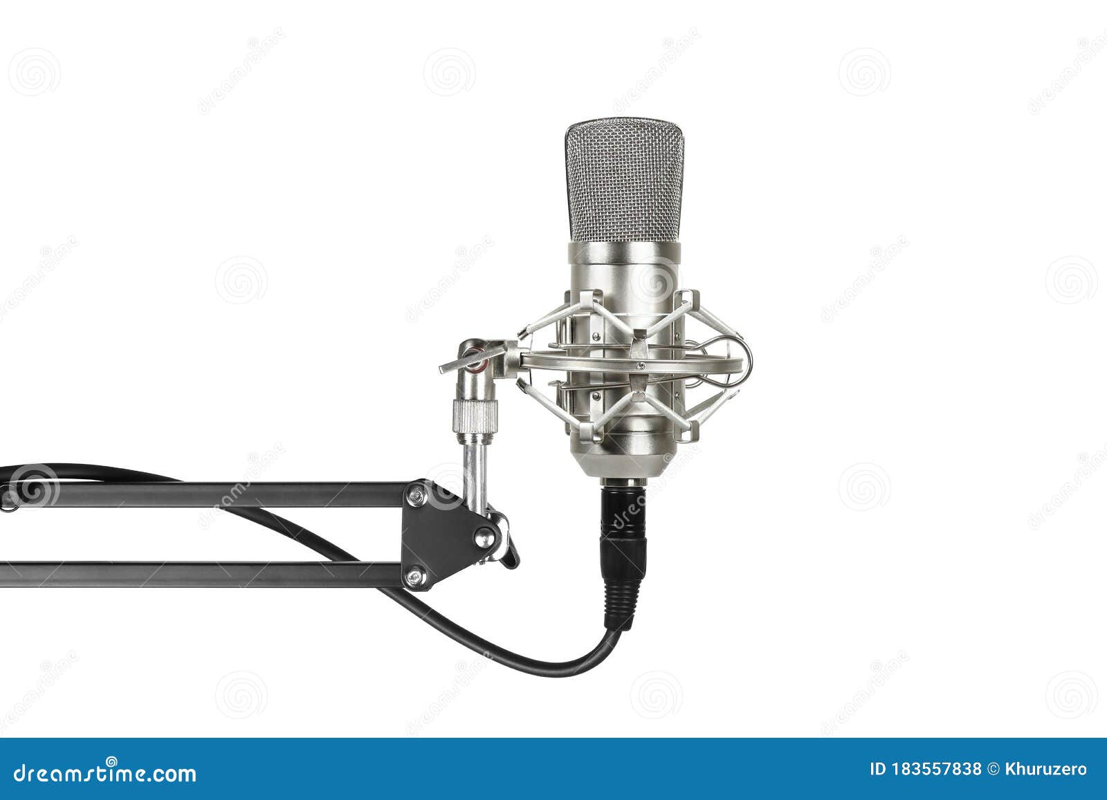 Condenser Microphone Isolated on White Background Stock Photo - Image ...