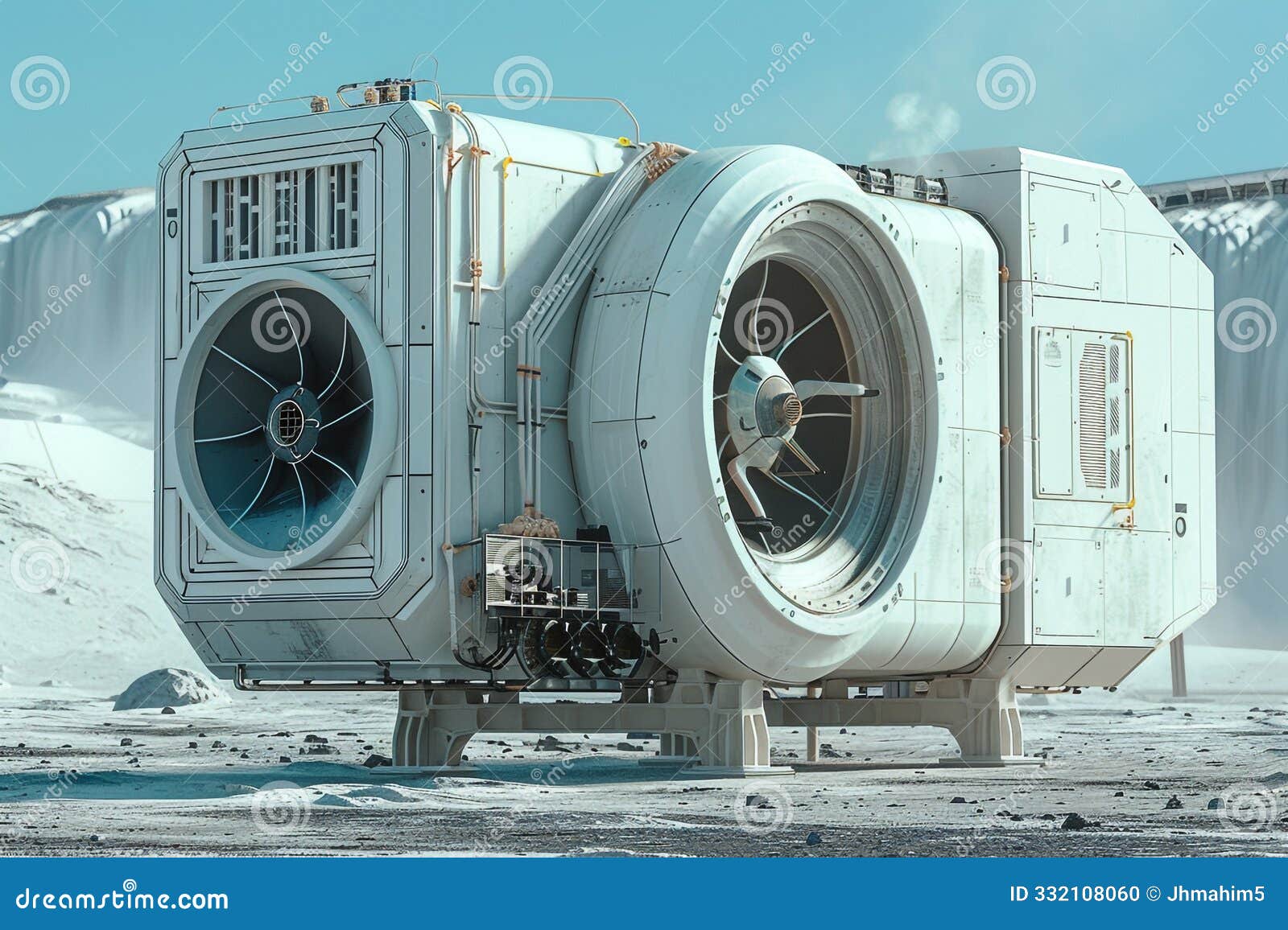 Condenser Unit Or Compressor Outside Factory Plant. Unit Of Ac Air ...