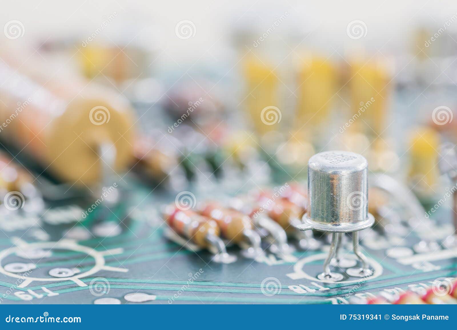 Condensers and Resistor Assembly on the Circuit Board Stock Image ...