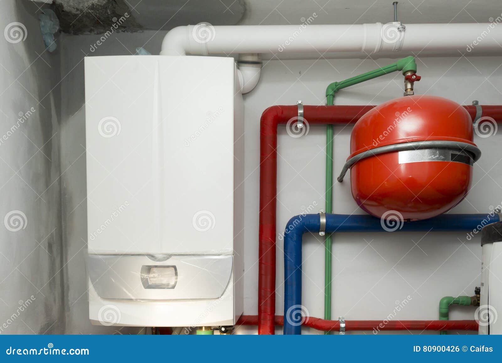 A Condensation Gas Boiler Ventilation Pipe On The Exterior Of A House ...