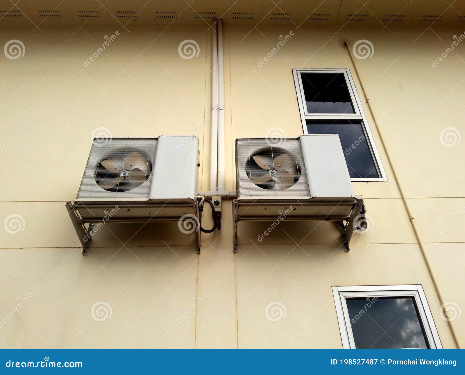 Condensing Unit of Air Conditioning System Stock Image - Image of home ...