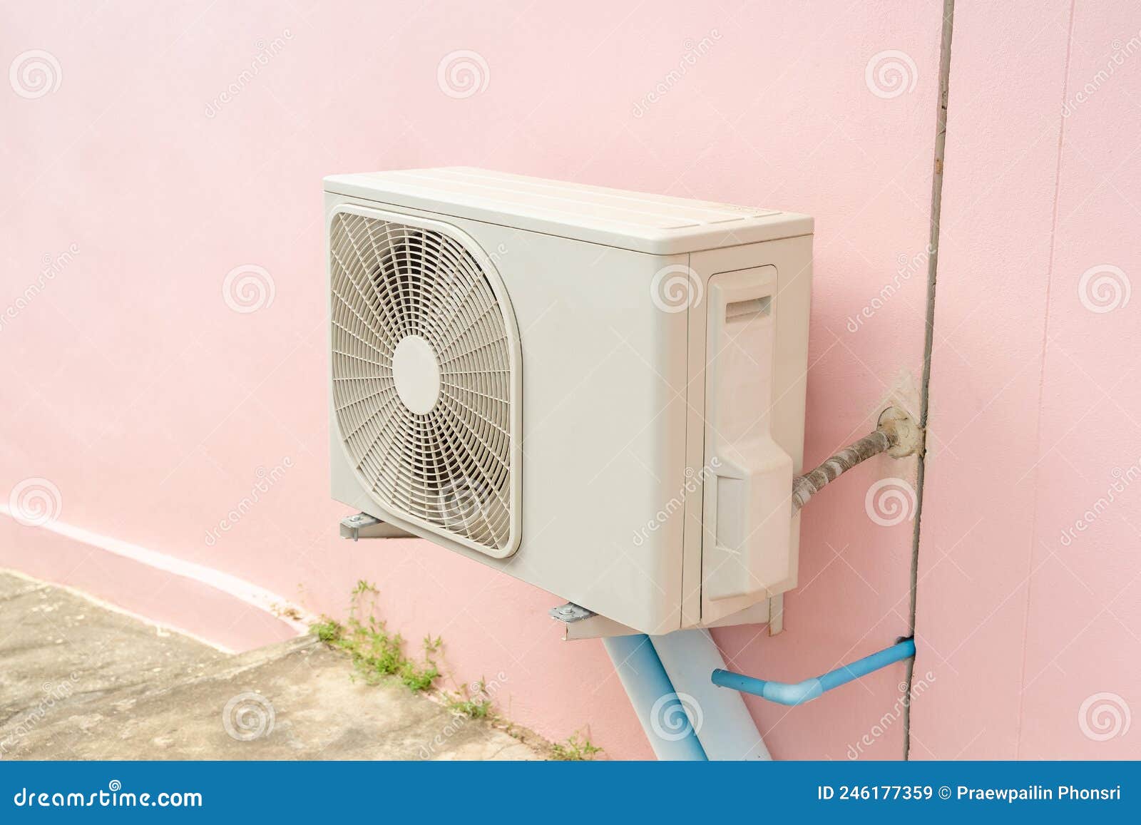 Condensing Unit of Air Conditioning System. Condensing Unit Installed ...