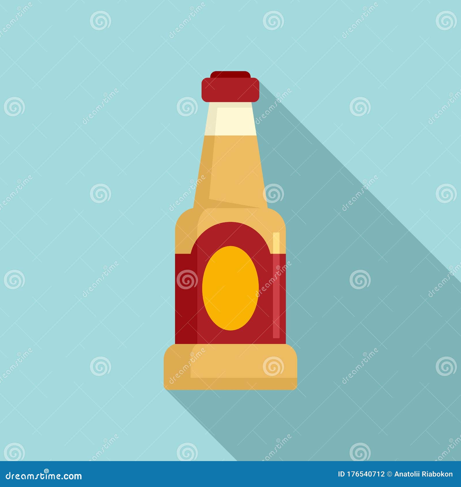 Condiment Bottle Icon, Flat Style Stock Vector - Illustration of mediterranean, container: 176540712