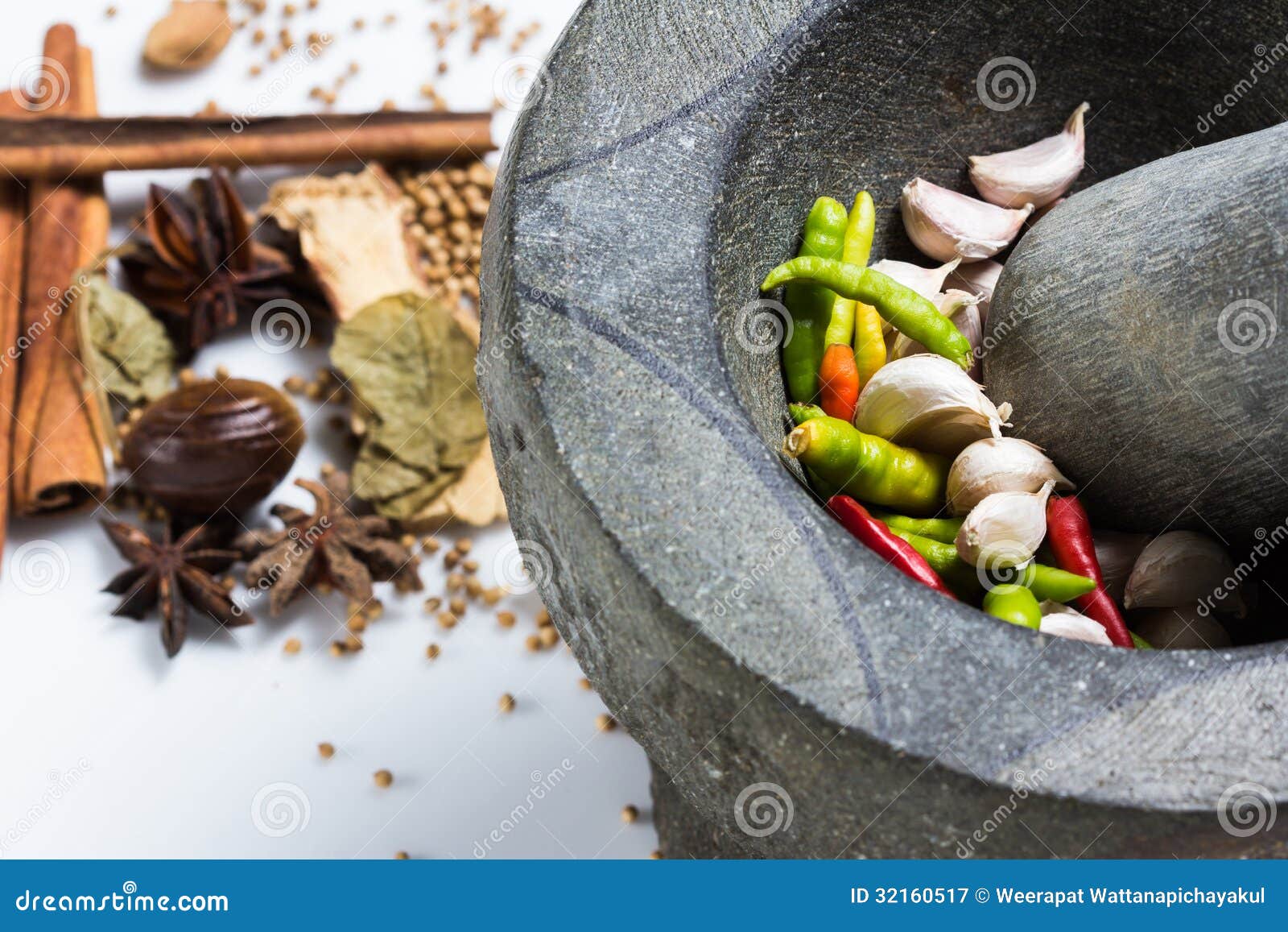 Condiment preparation stock image. Image of grind, stone - 32160517