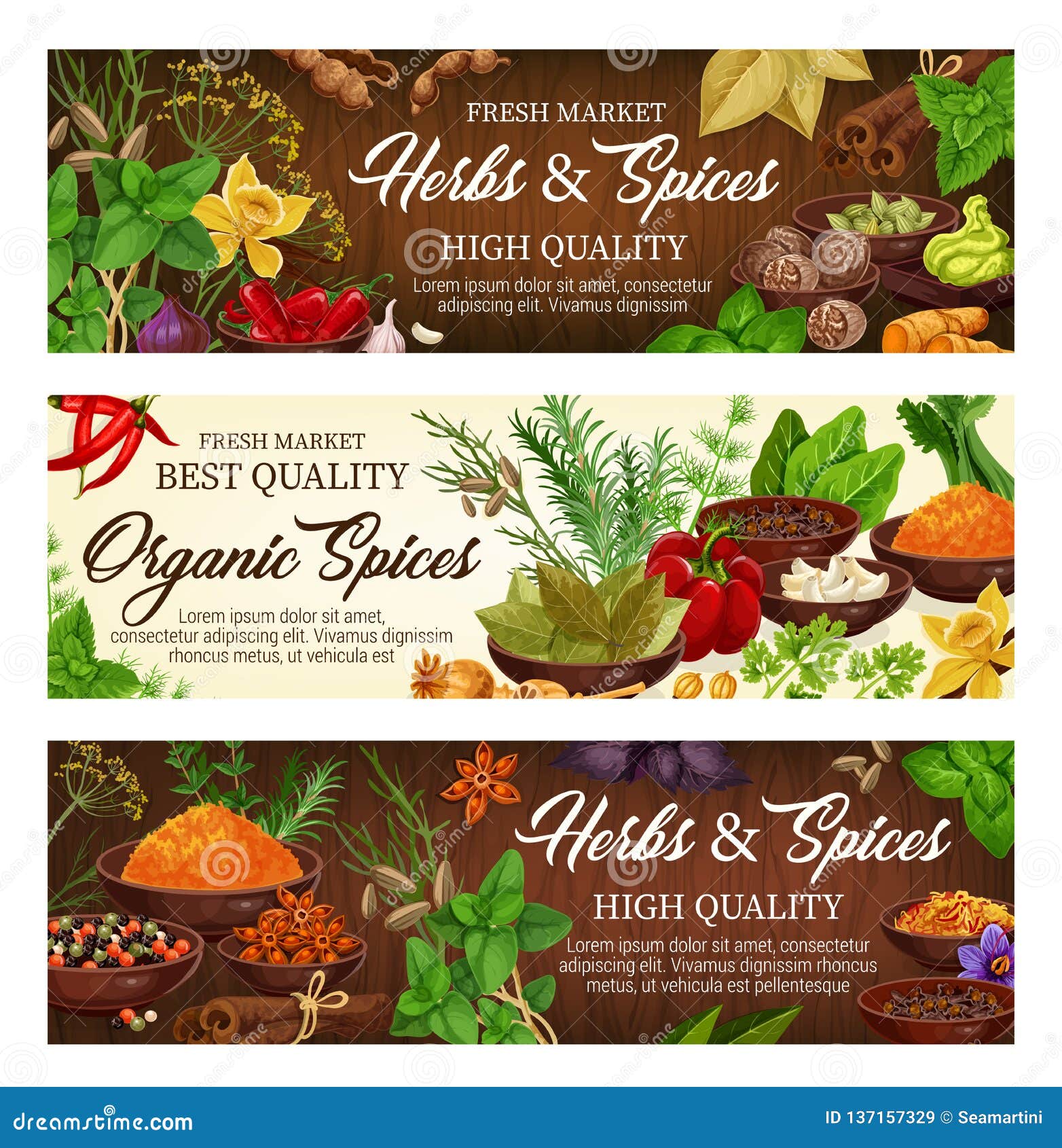 Condimentos, Hierbas Y Especias, Condimentos Del Vector Ilustración del ...