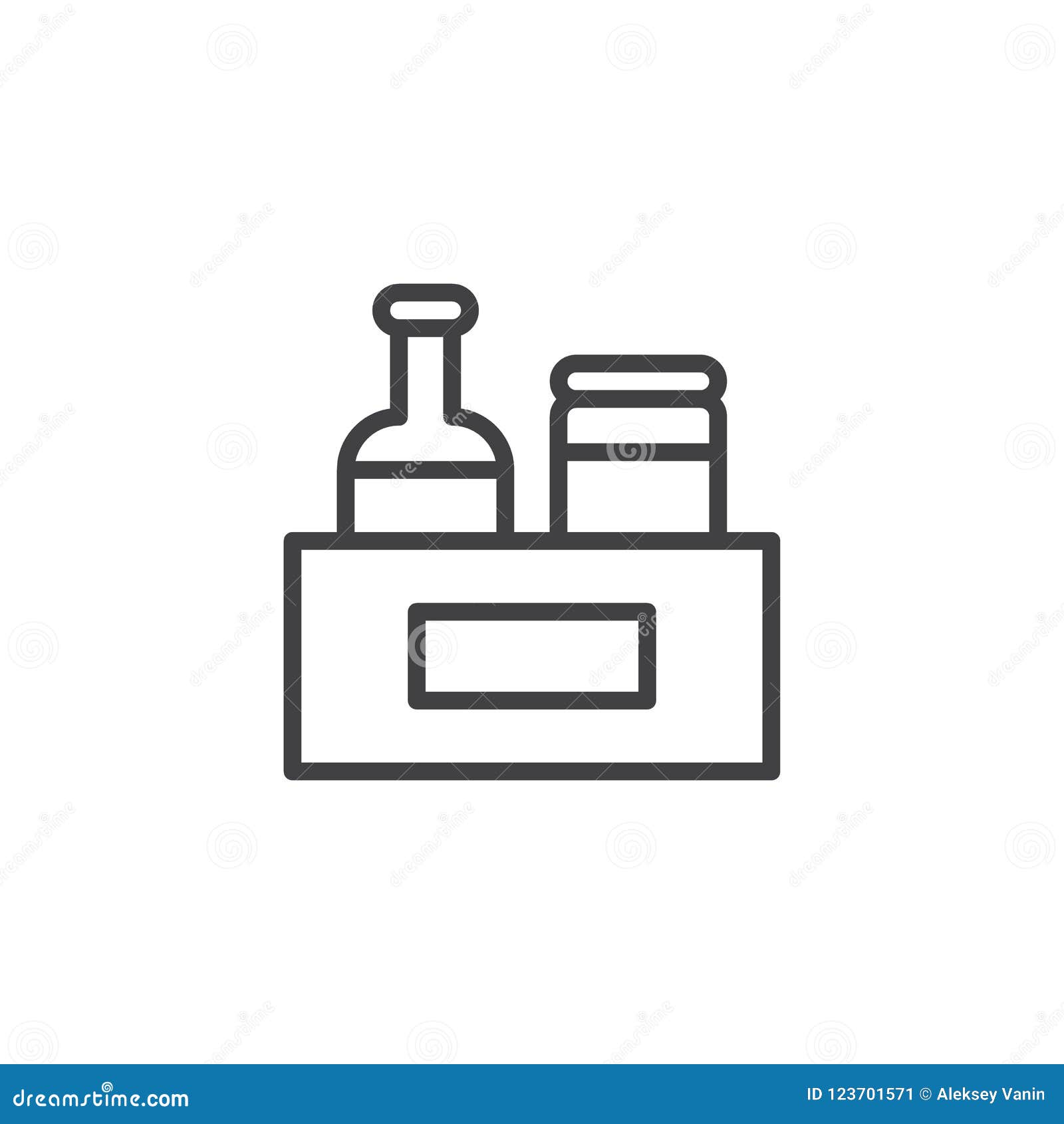 Condiments Box Outline Icon Stock Vector - Illustration of graphics ...