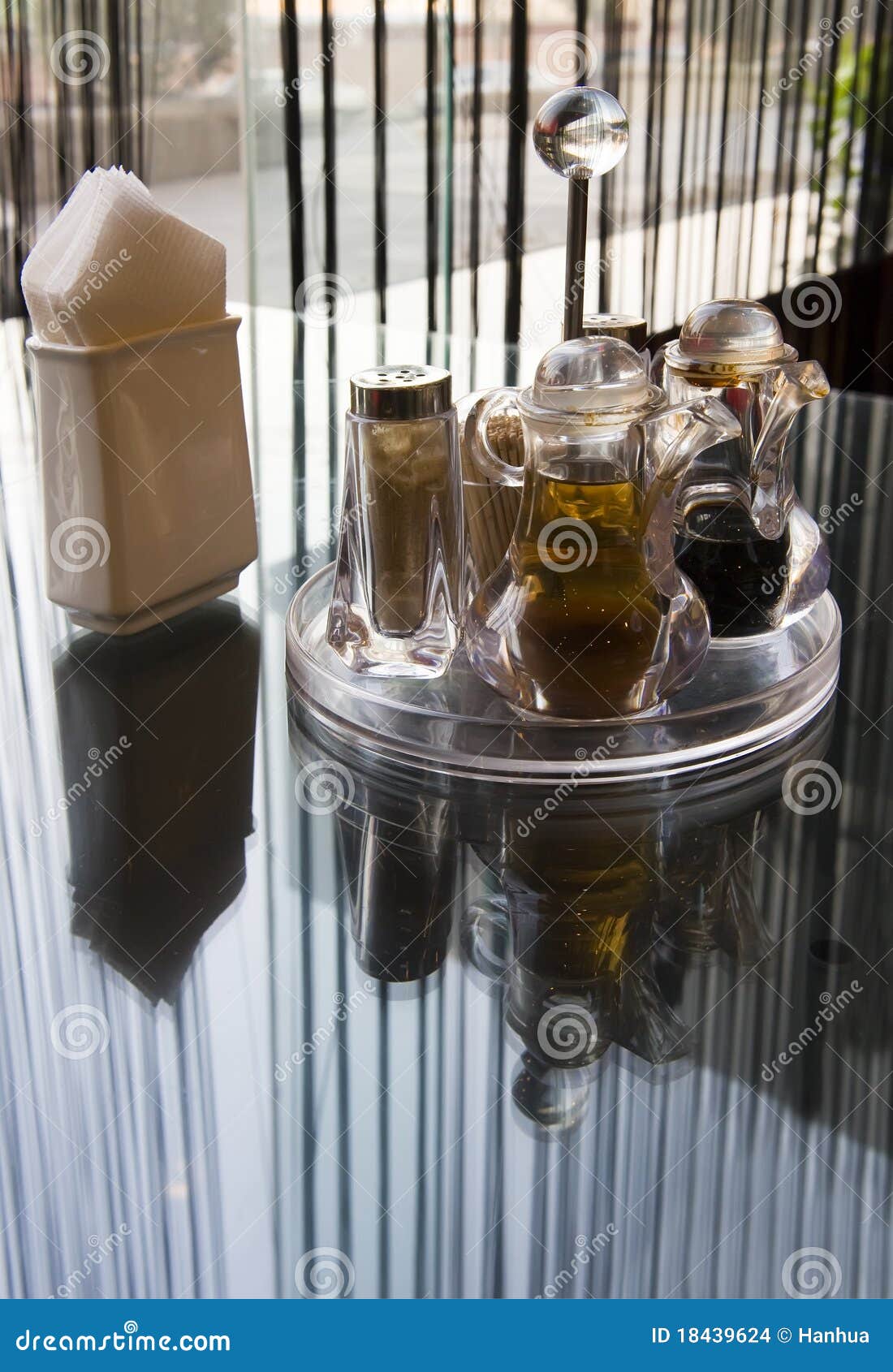 Condiments and Napkins on the Table Stock Photo - Image of articles ...