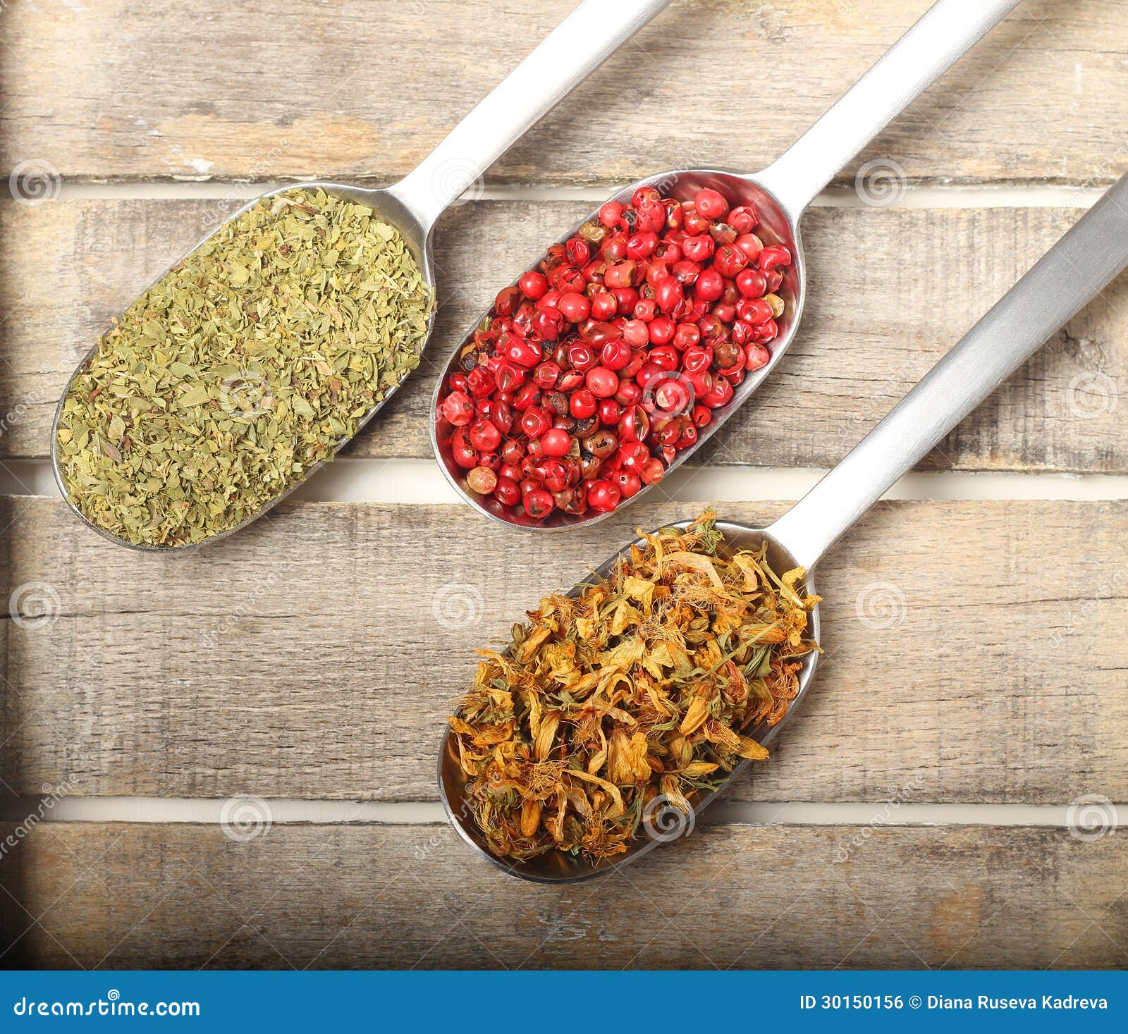 Condiments on Wooden Background Stock Photo - Image of wood, green ...