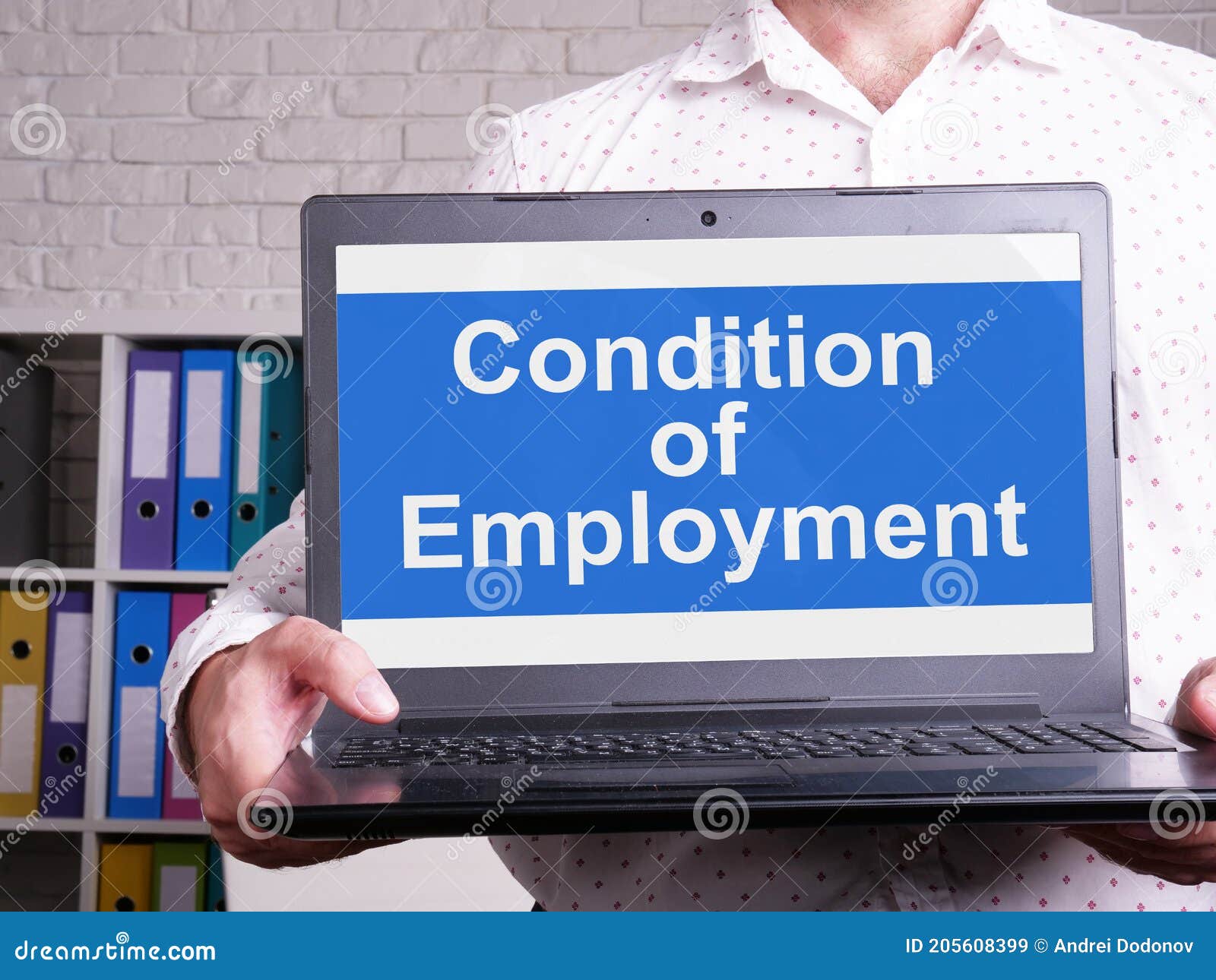 Condition of Employment is Shown on the Business Photo Using the Text ...