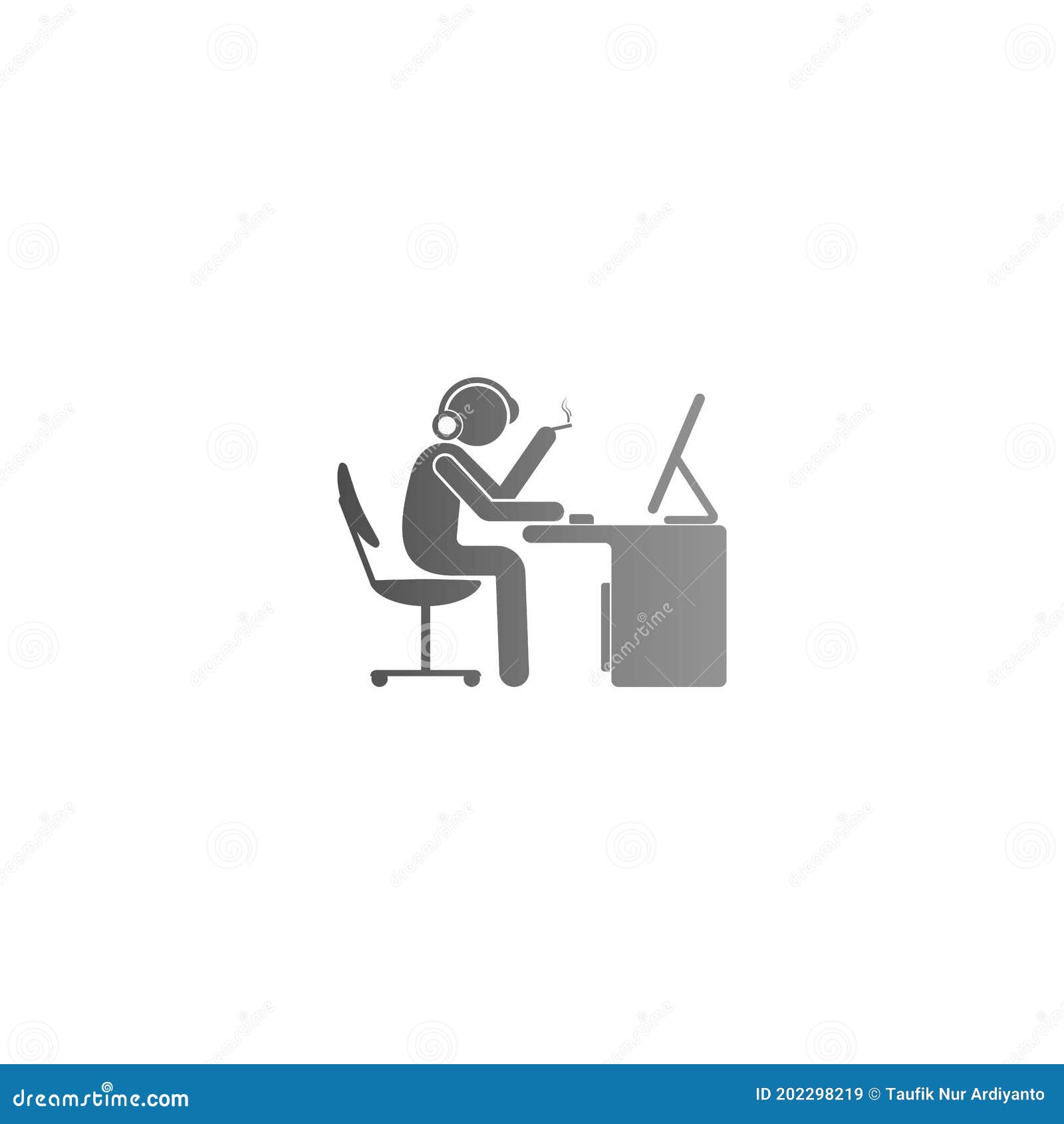 The Condition of a Man Working Hard at the Computer Template Stock ...