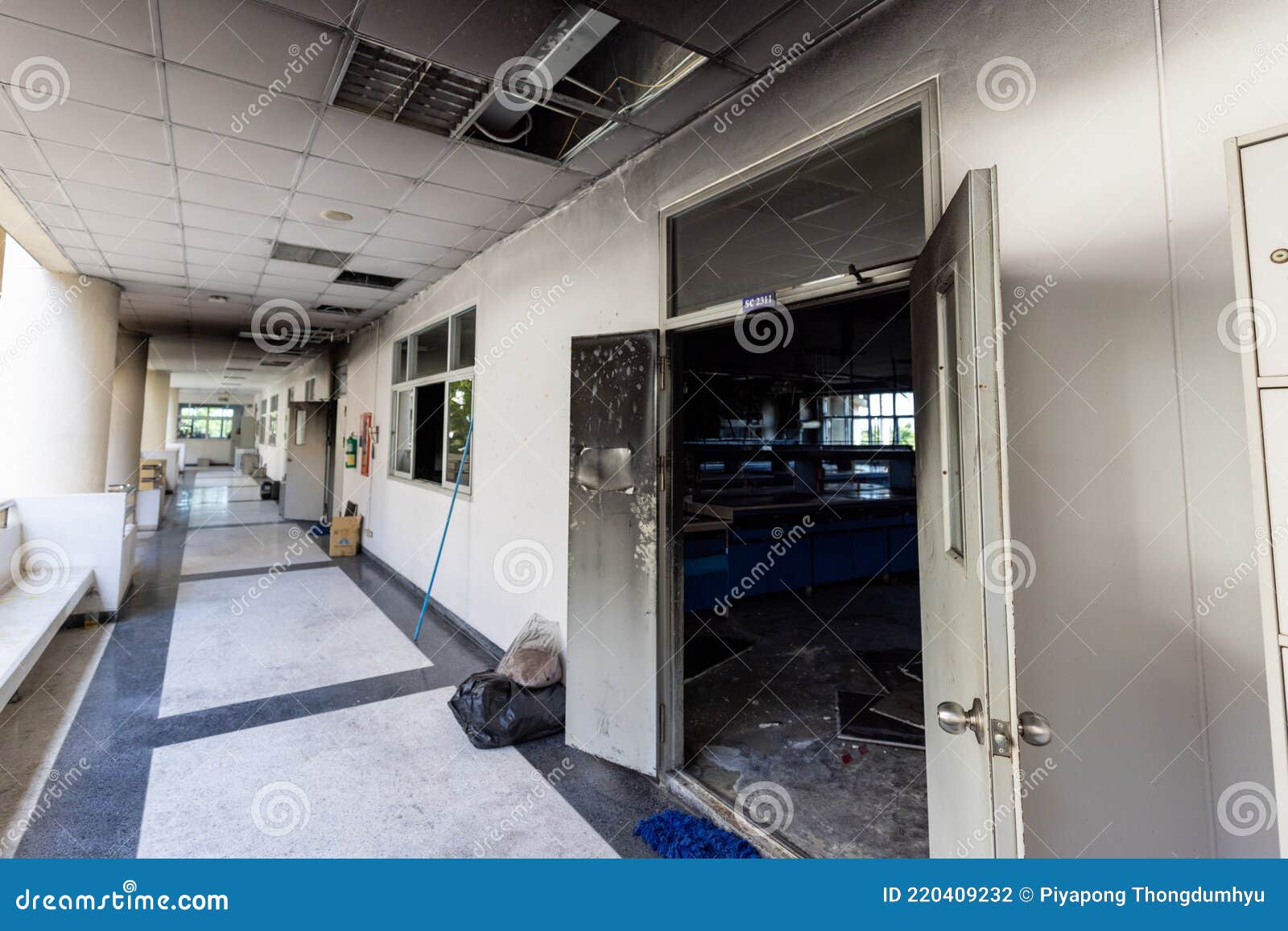 Condition after Scientific Laboratory Fire. Stock Photo - Image of heat ...