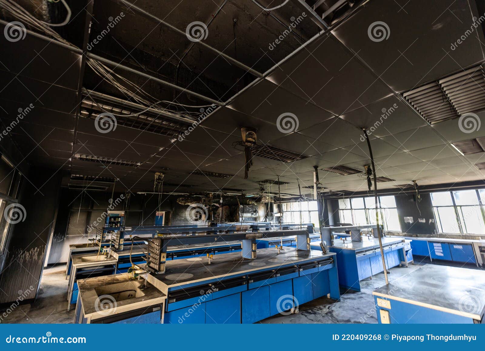 Condition after Scientific Laboratory Fire. Stock Photo - Image of ...