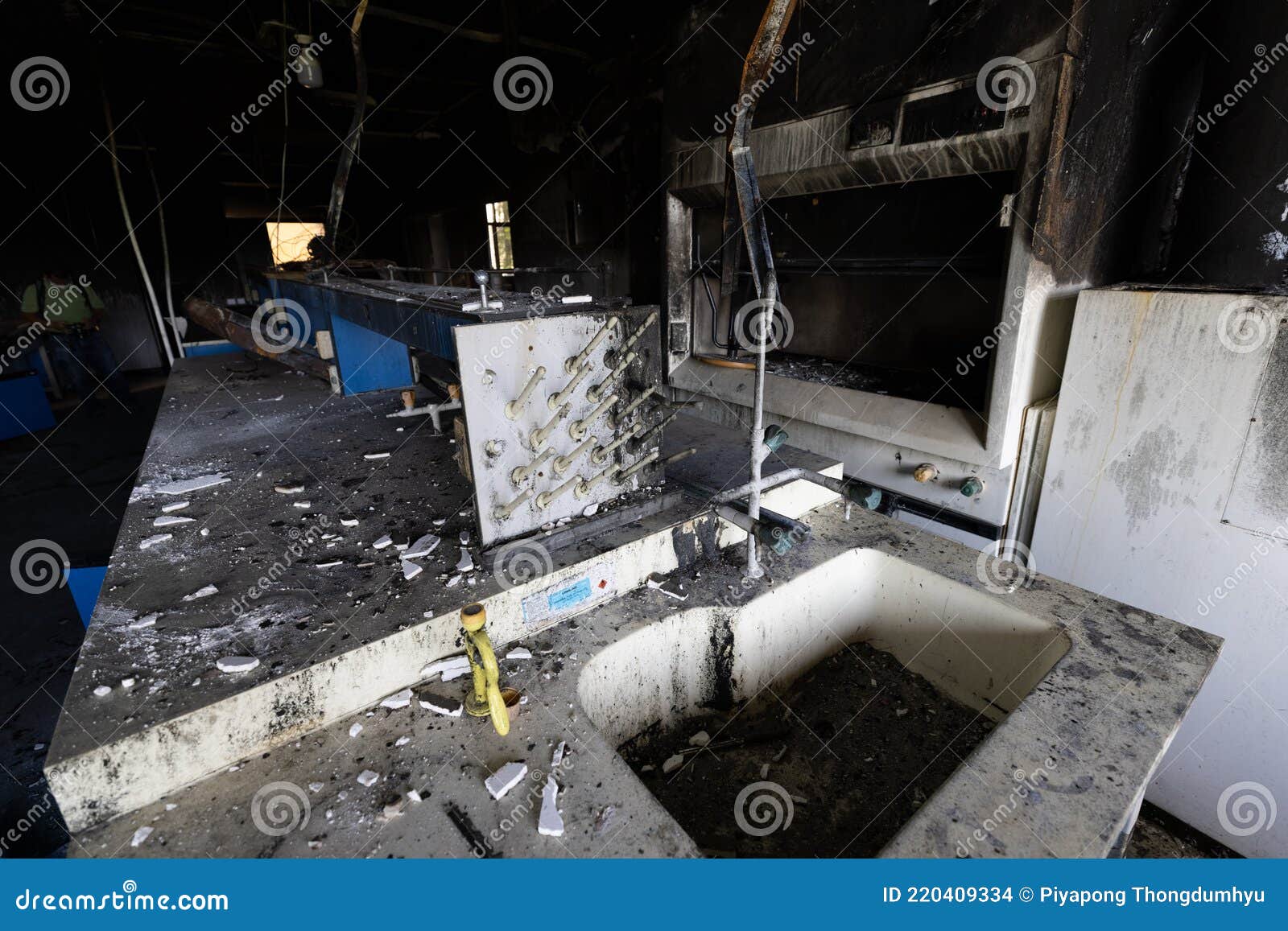 Condition after Scientific Laboratory Fire. Stock Photo - Image of ...