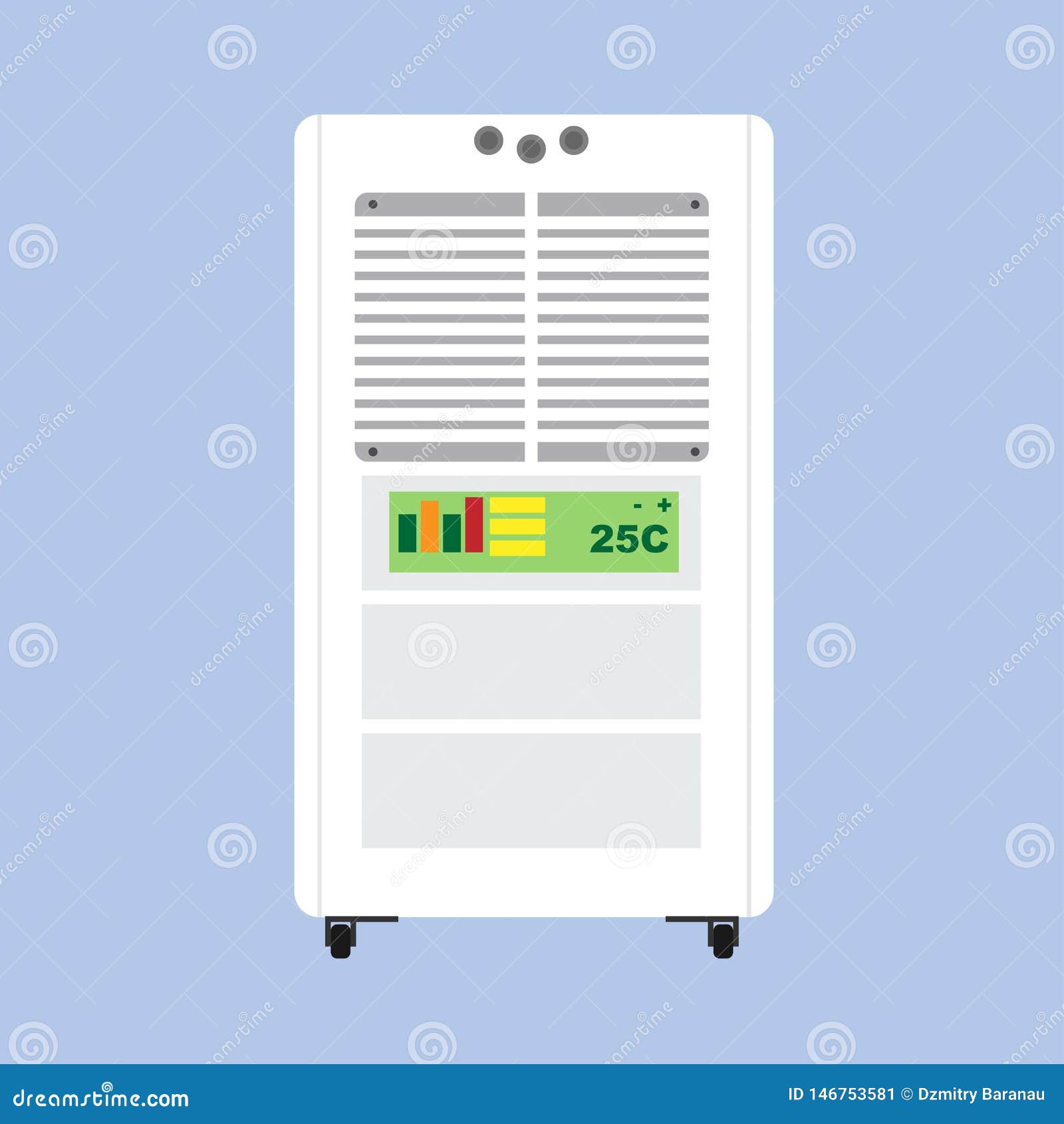 Climate System With Vector Illustration Of Air Conditioner. Vector Air ...