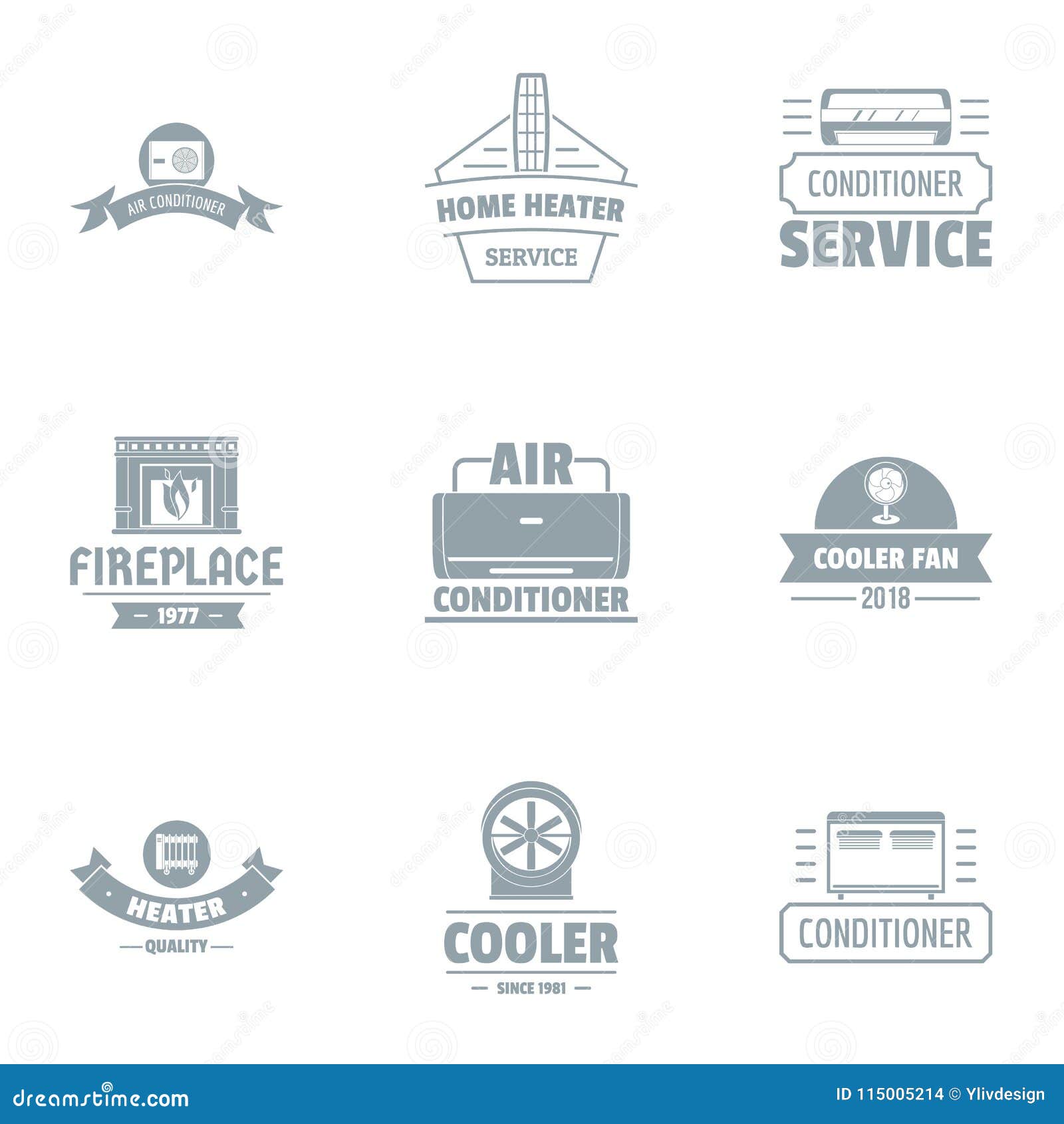 Conditioner Logo Set, Simple Style Stock Vector - Illustration of ...