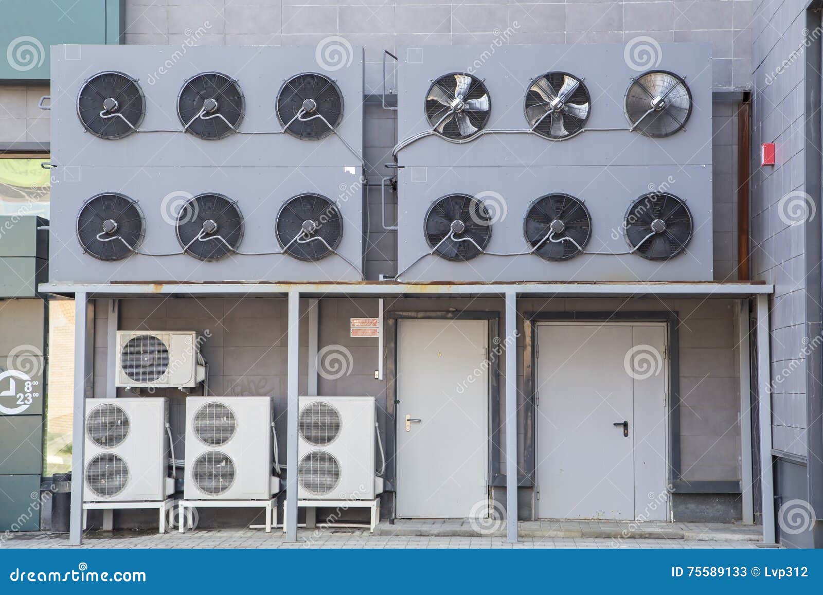Conditioners and External System of Store Refrigeration Stock Image ...