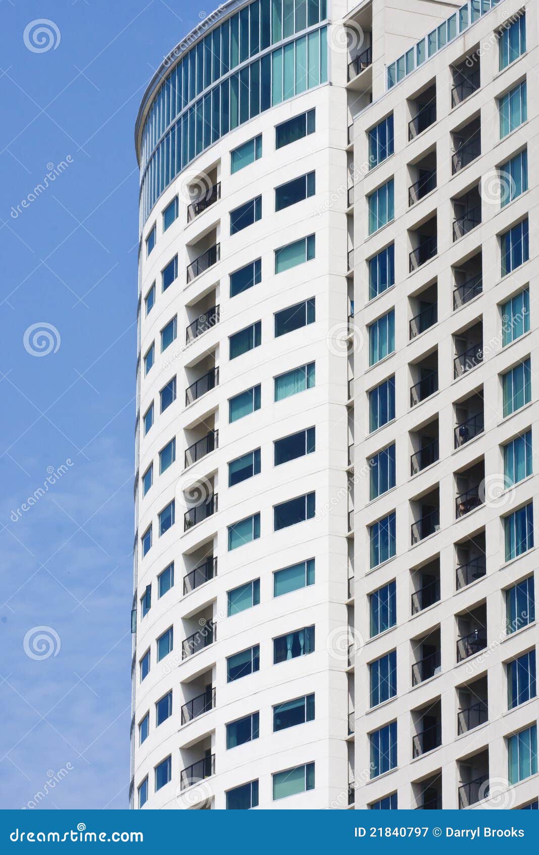 Condo Balconies and Windows on Blue Sky Stock Image - Image of modern ...