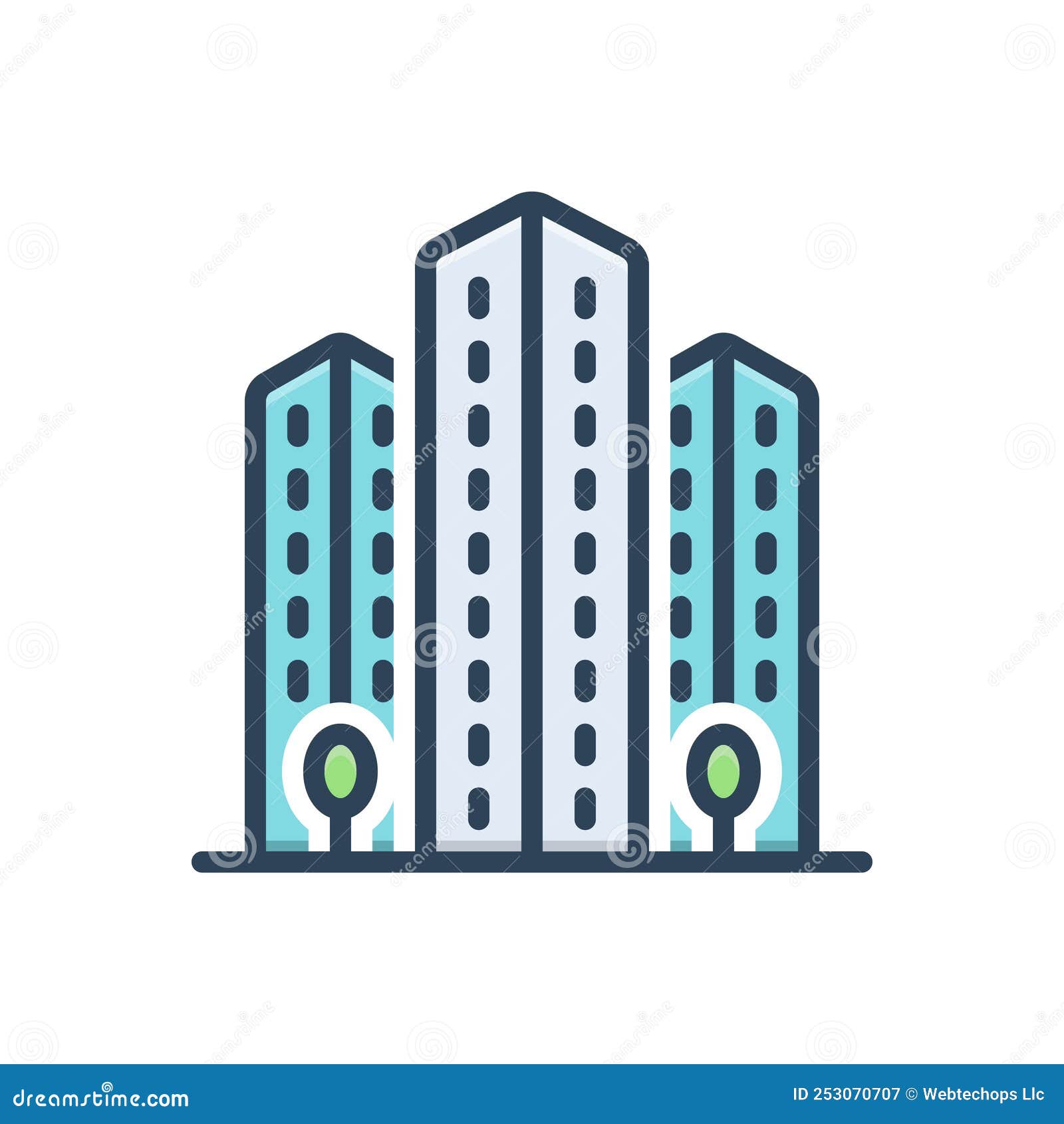 Color Illustration Icon for Condo, Multistory and Megalopolis Stock ...