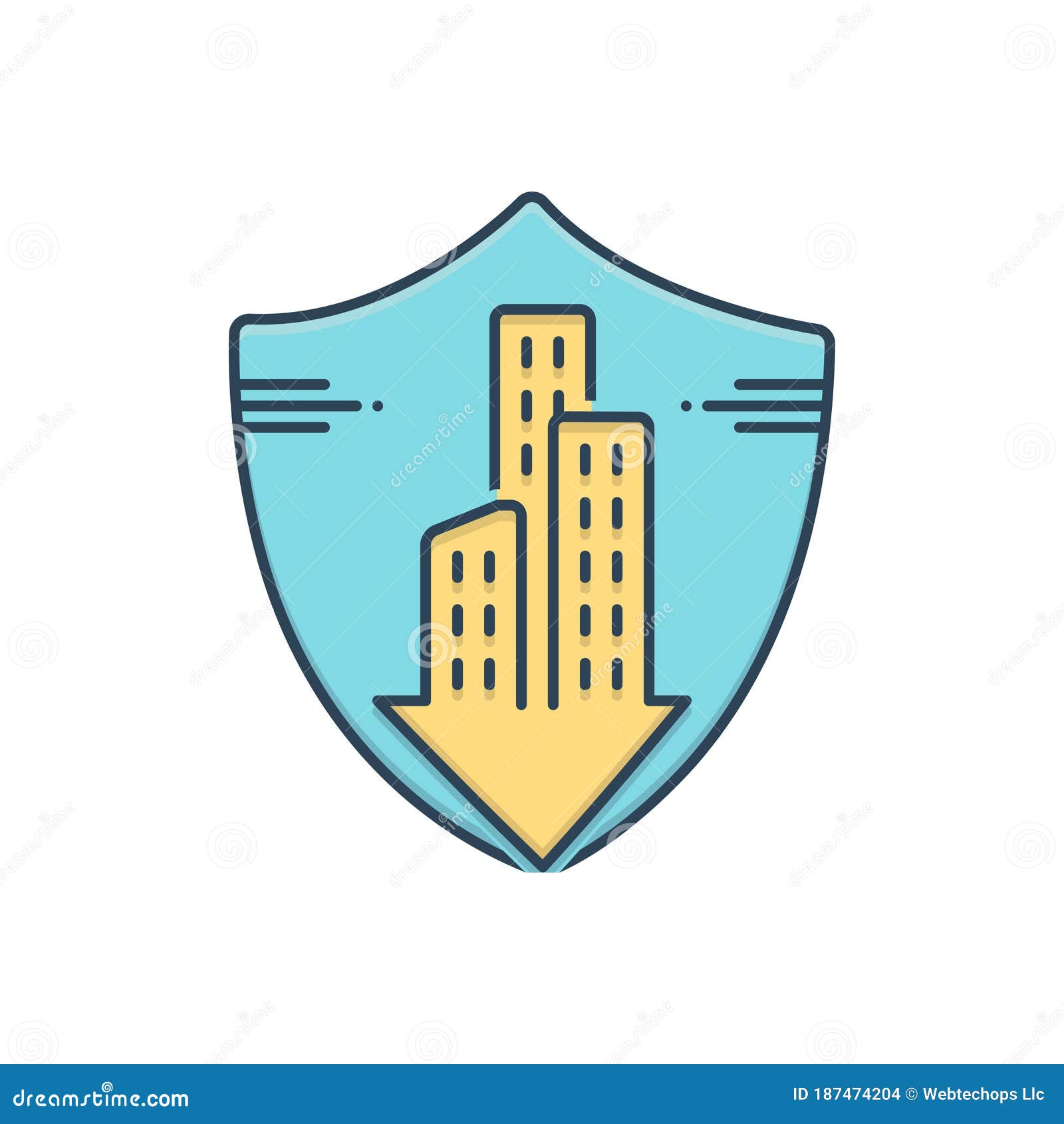 Color Illustration Icon for Condo Insurance, Accommodation and Mortgage ...