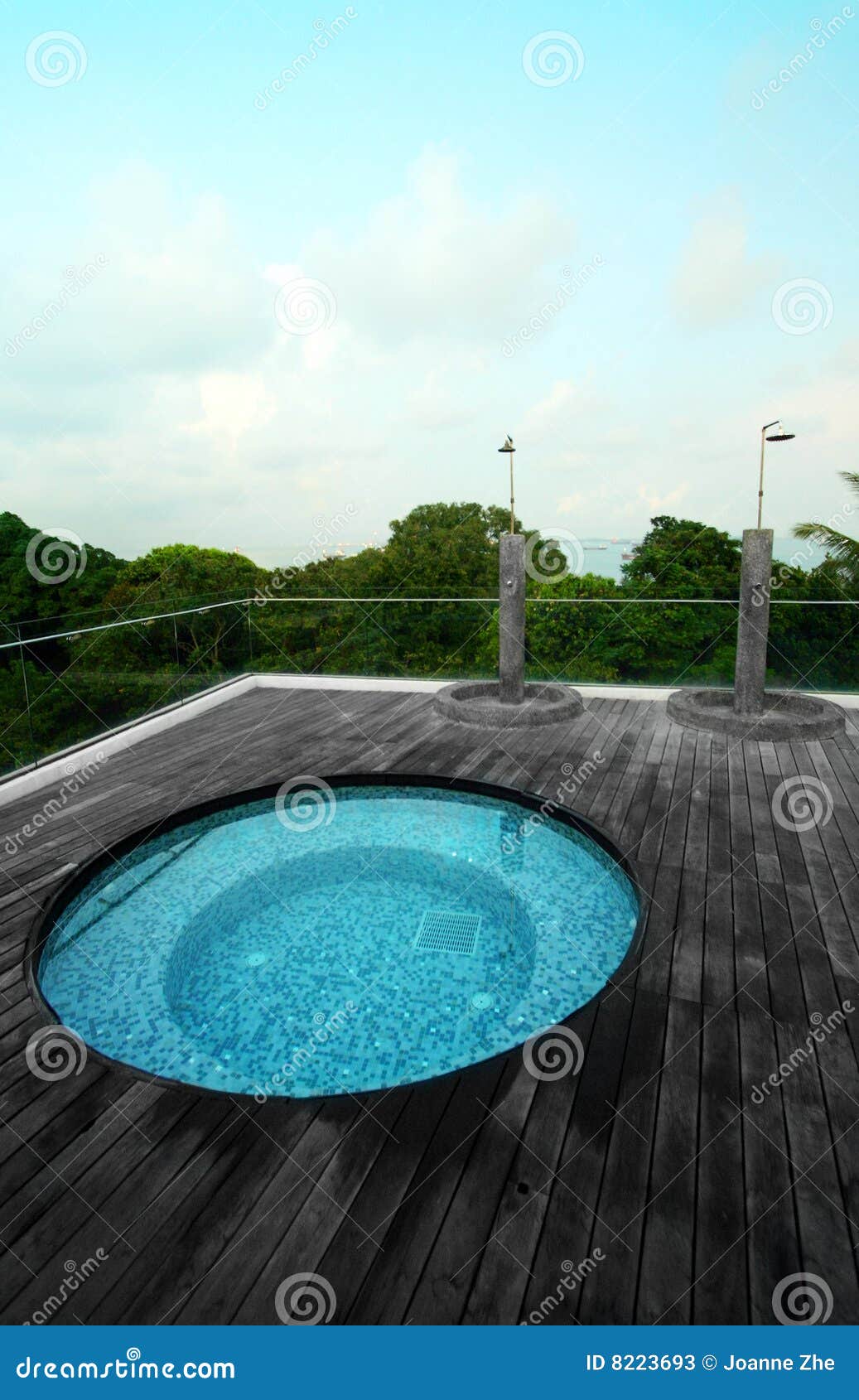 Jacuzzi And Pool With Garden Beds Royalty-Free Stock Photo ...