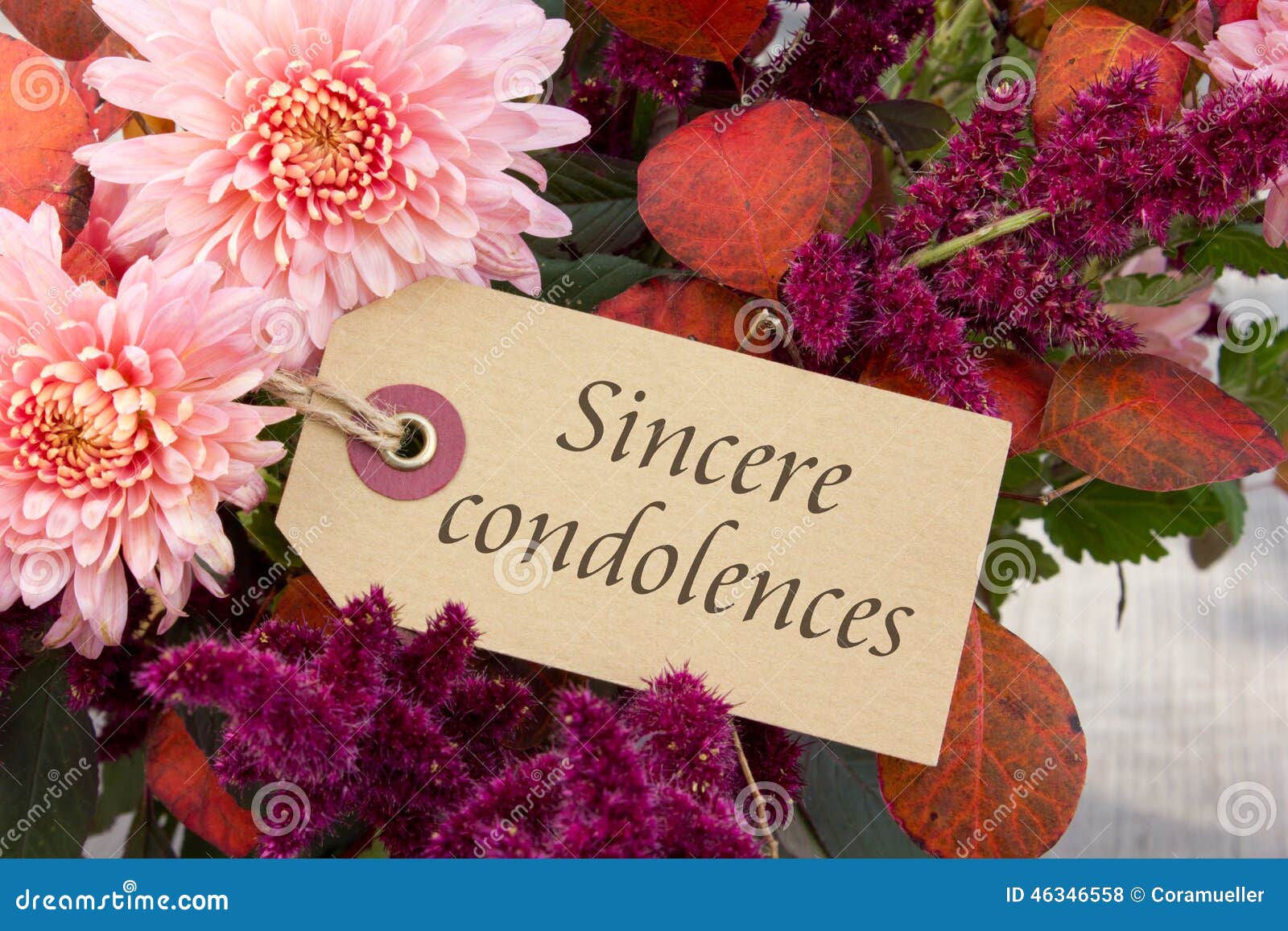 Condoléances Sincères Photo stock - Image: 46346558