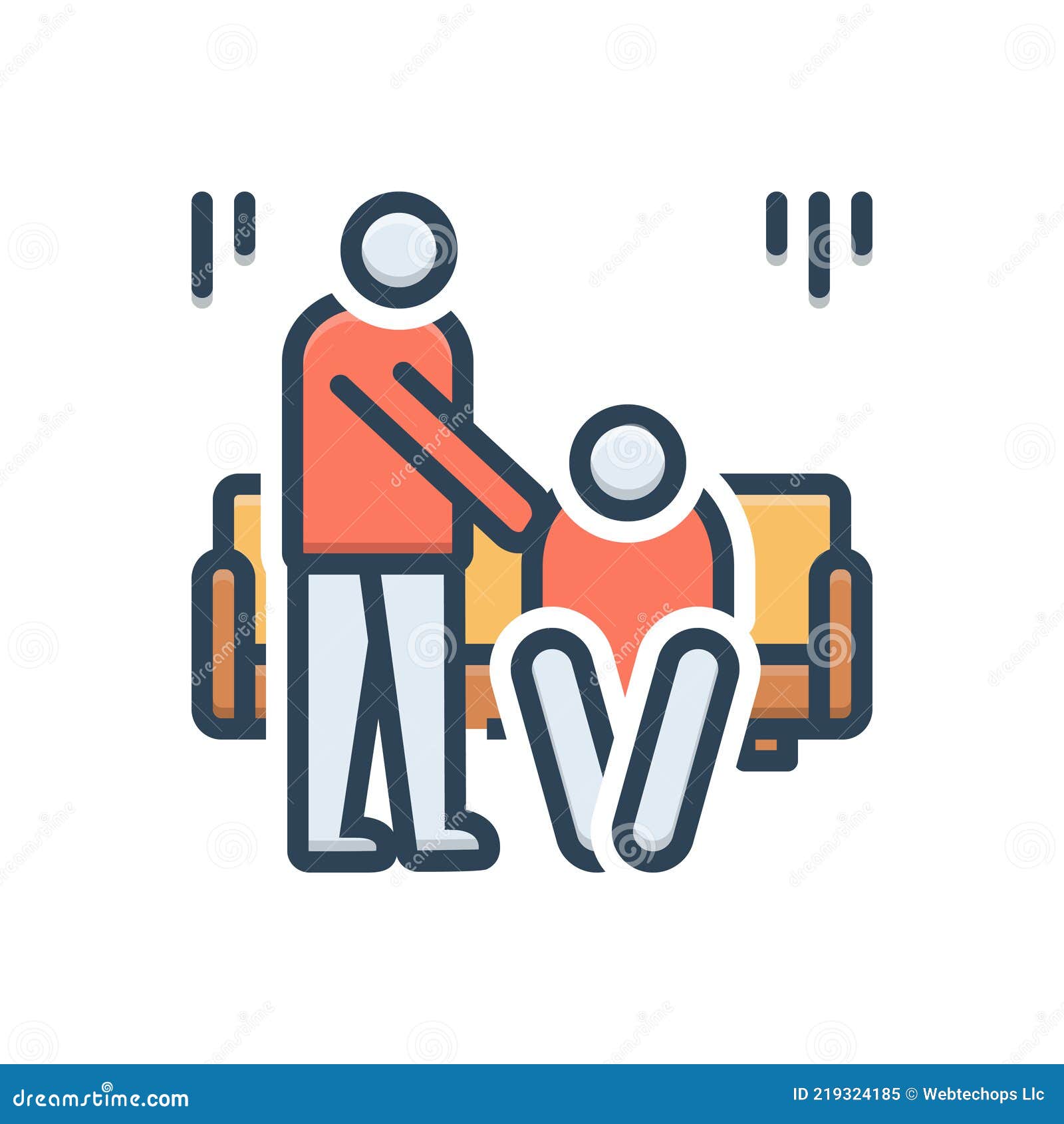 Color Illustration Icon for Condolences, Sympathy and Empathy Stock ...