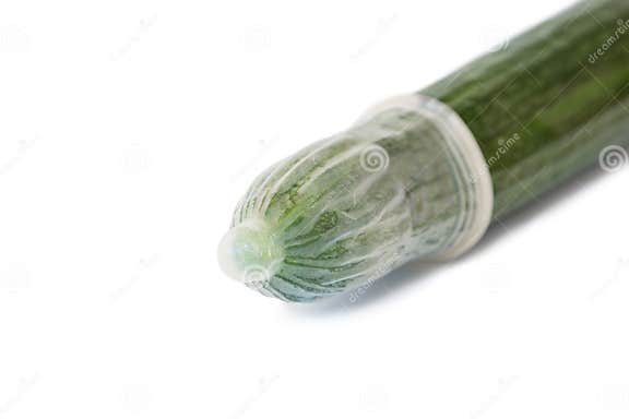 Condom On A Cucumber Stock Image Image Of Health Background 133890445