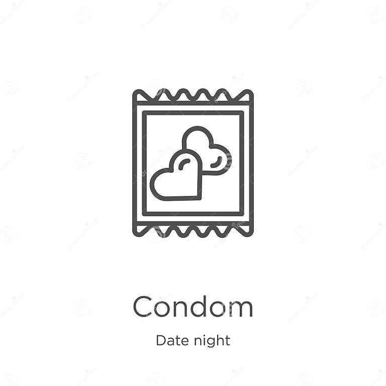 Condom Icon Vector From Date Night Collection Thin Line Condom Outline