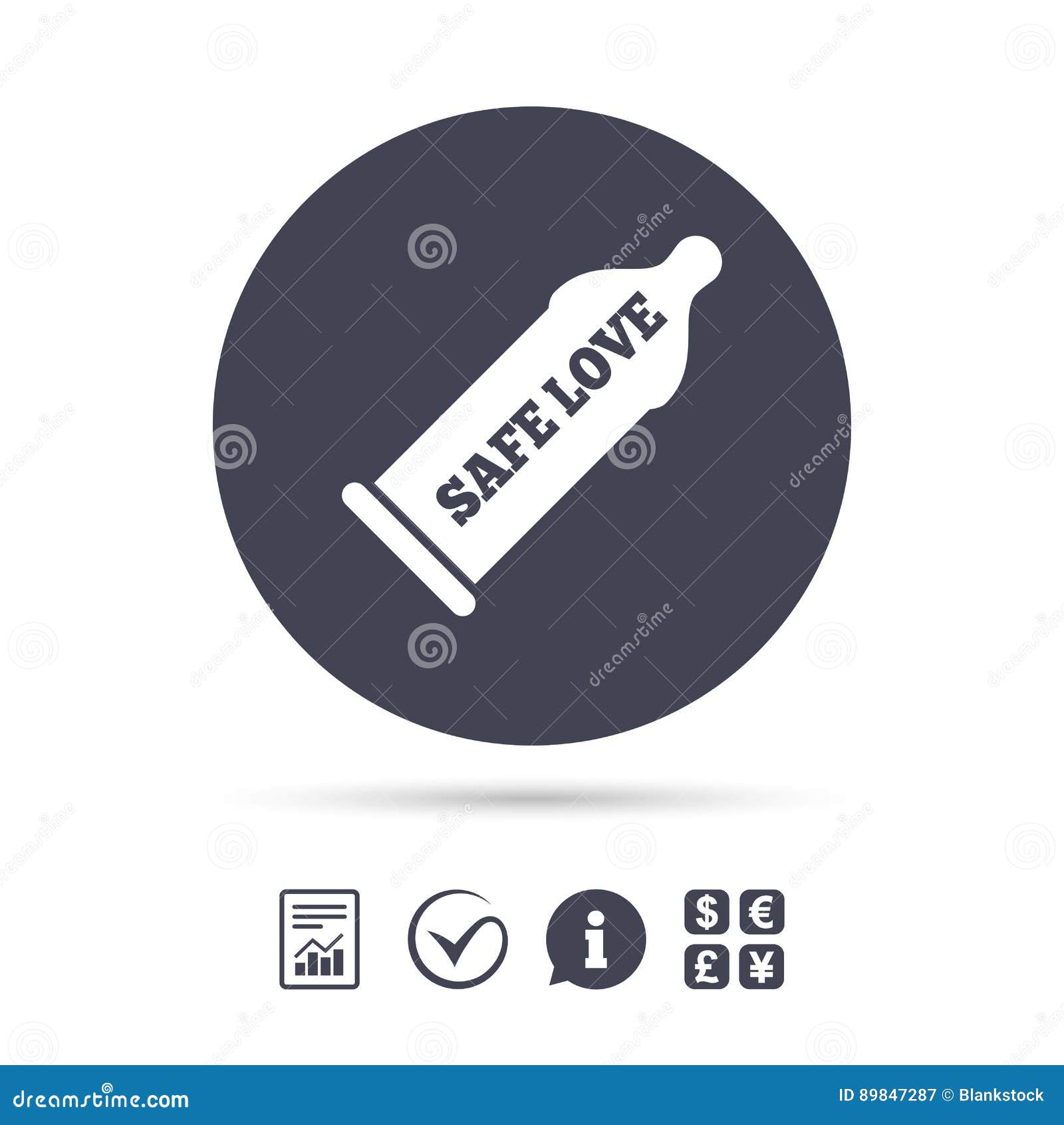 Condom Safe Sex Sign Icon Barrier Contraceptive Stock Vector