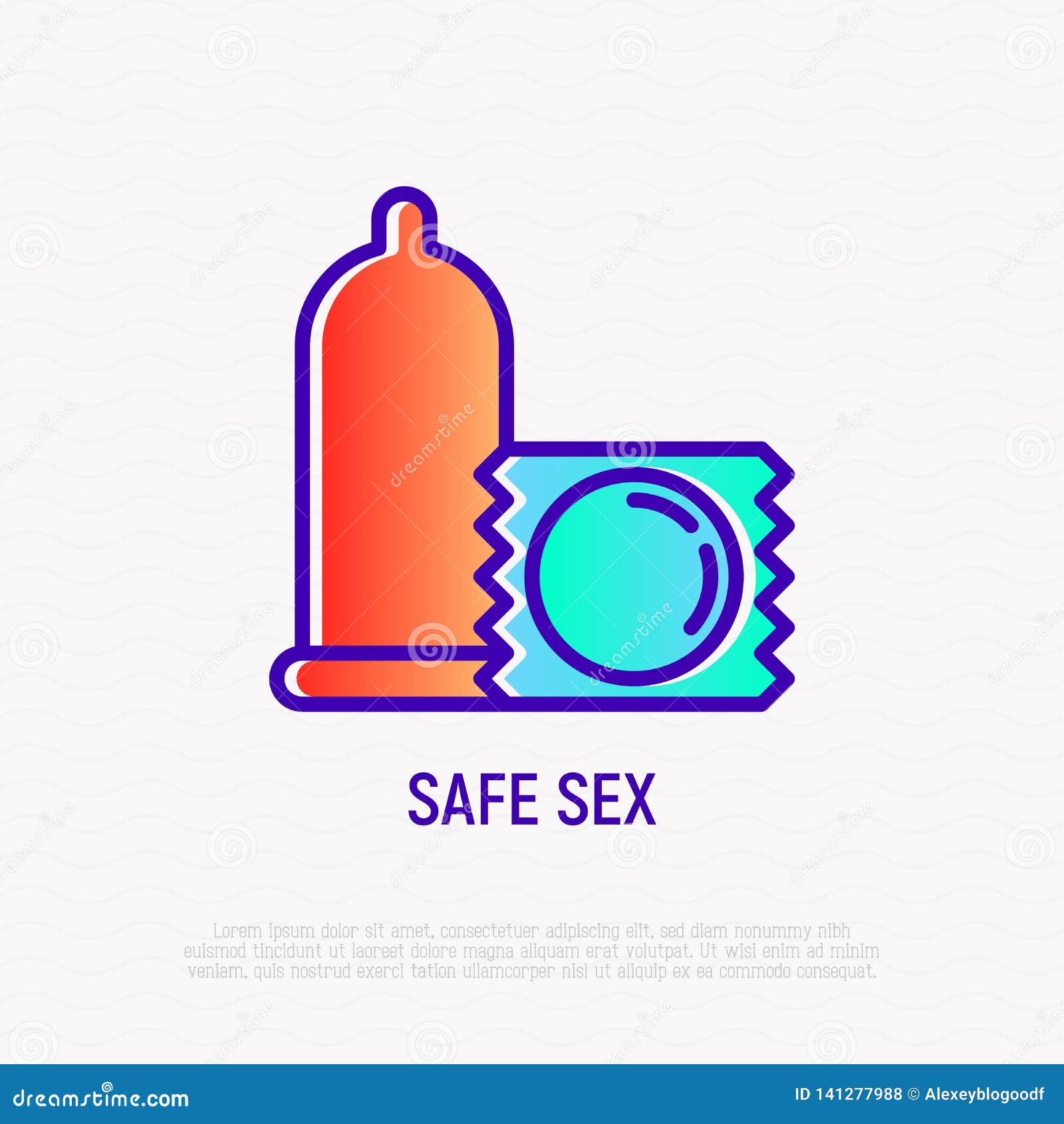 Condom Safe Sex Thin Line Icon Stock Vector Illustration Of Protection Love 141277988