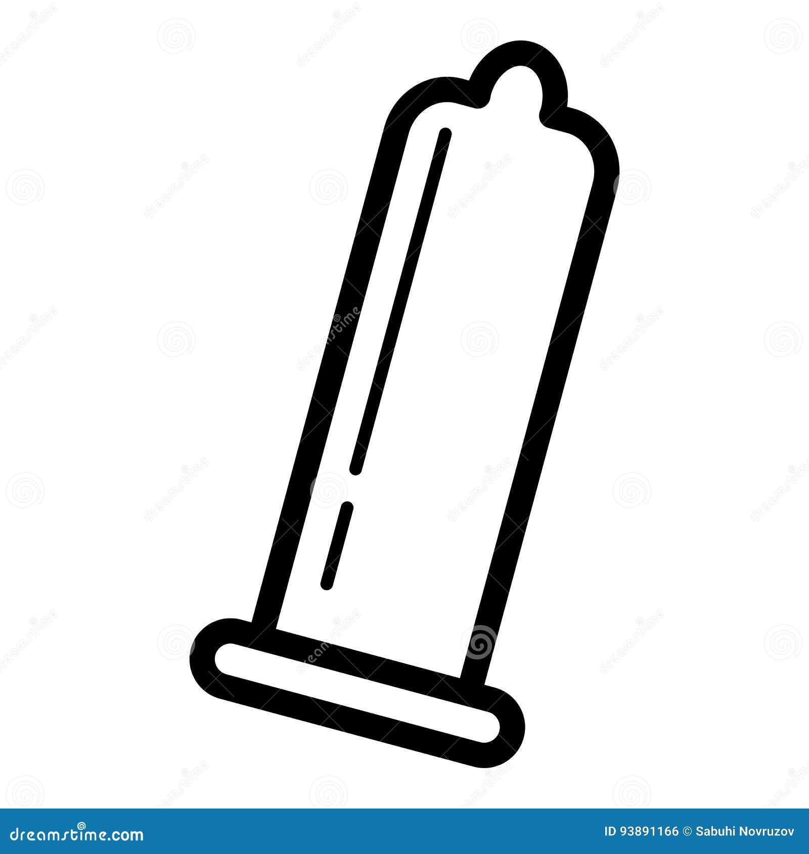 Condom Simple Vector Icon Black And White Illustration Of Sex Toy