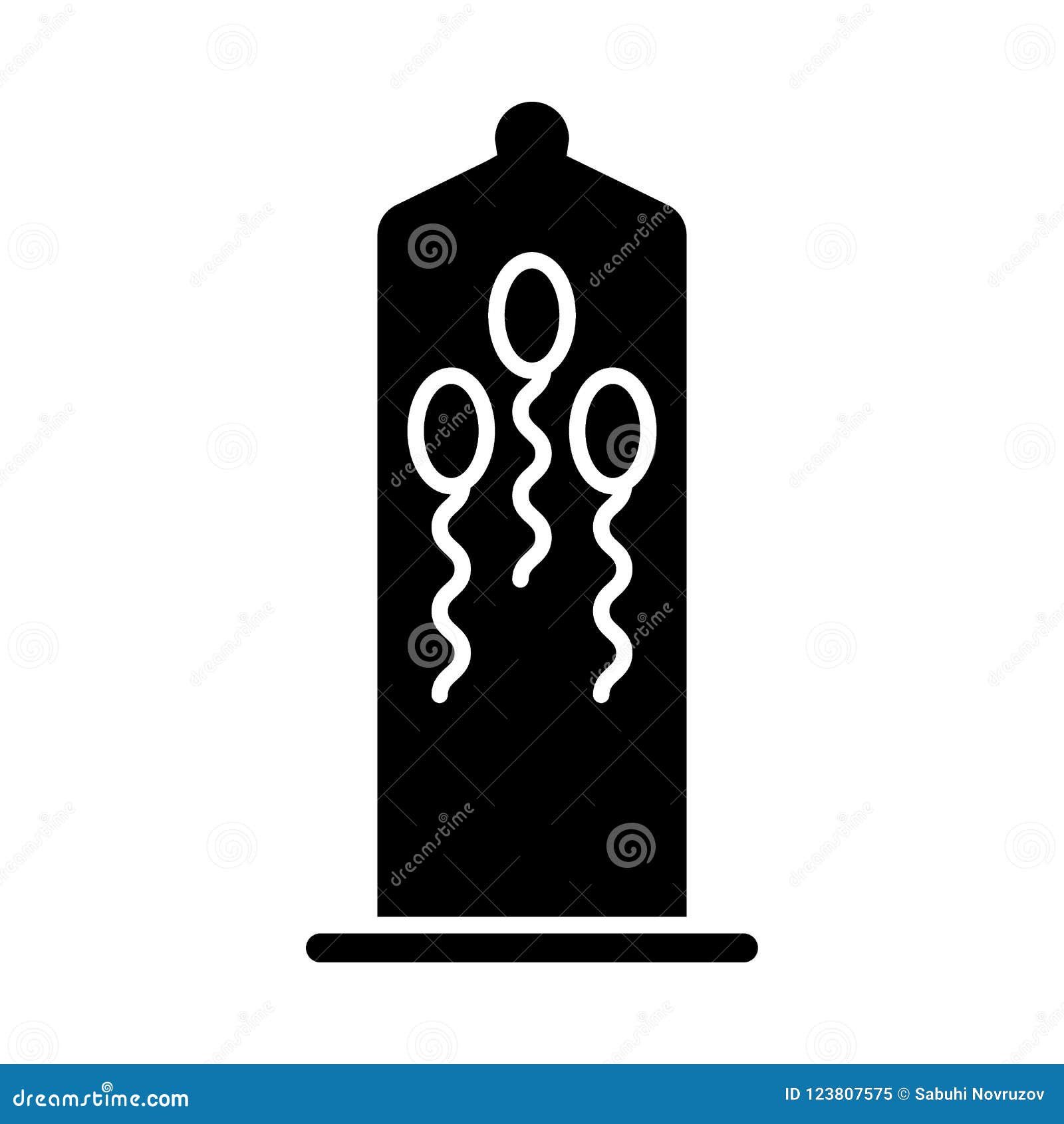 Sperm in Condom Solid Icon. Vector Illustration Isolated on White. Glyph Style Design, Designed ...