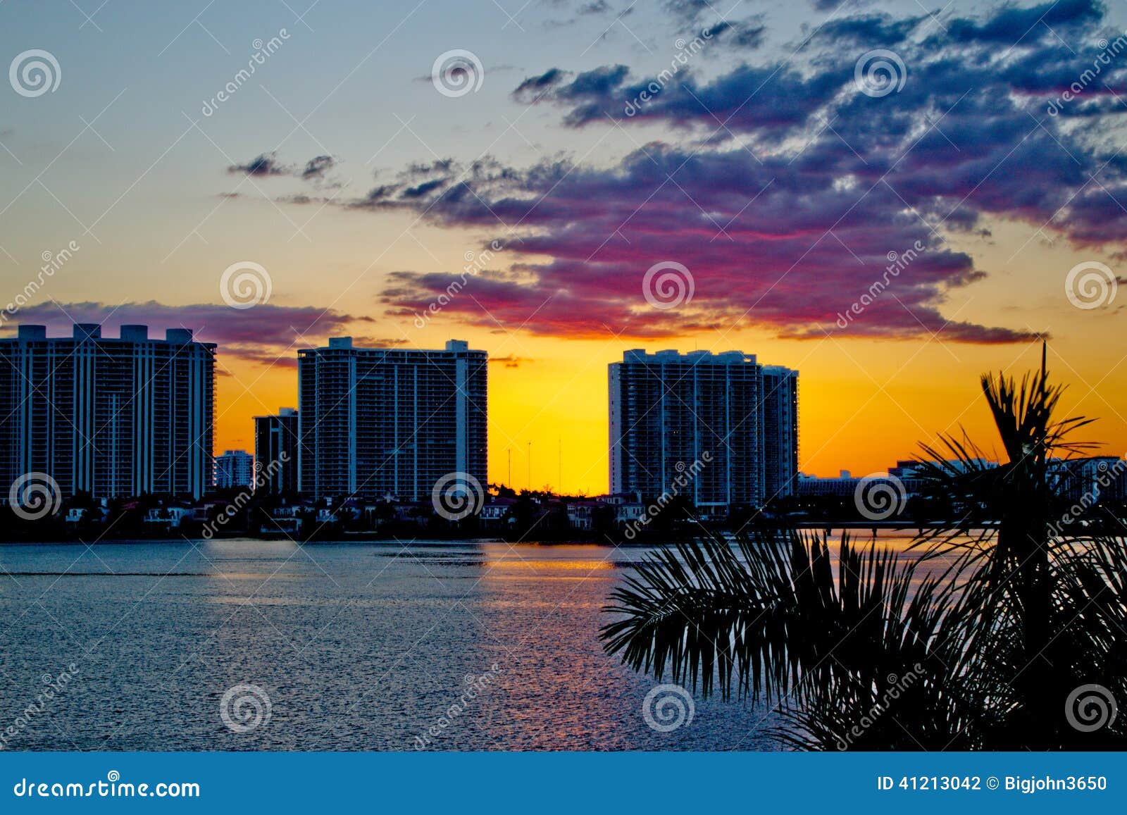 Condominium Buildings in Miami, Florida during Sunset Stock Photo ...