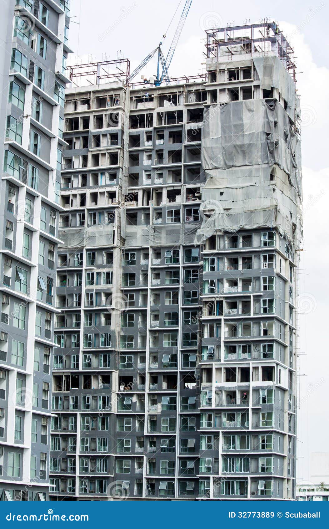 Condominium construction. stock image. Image of home - 32773889