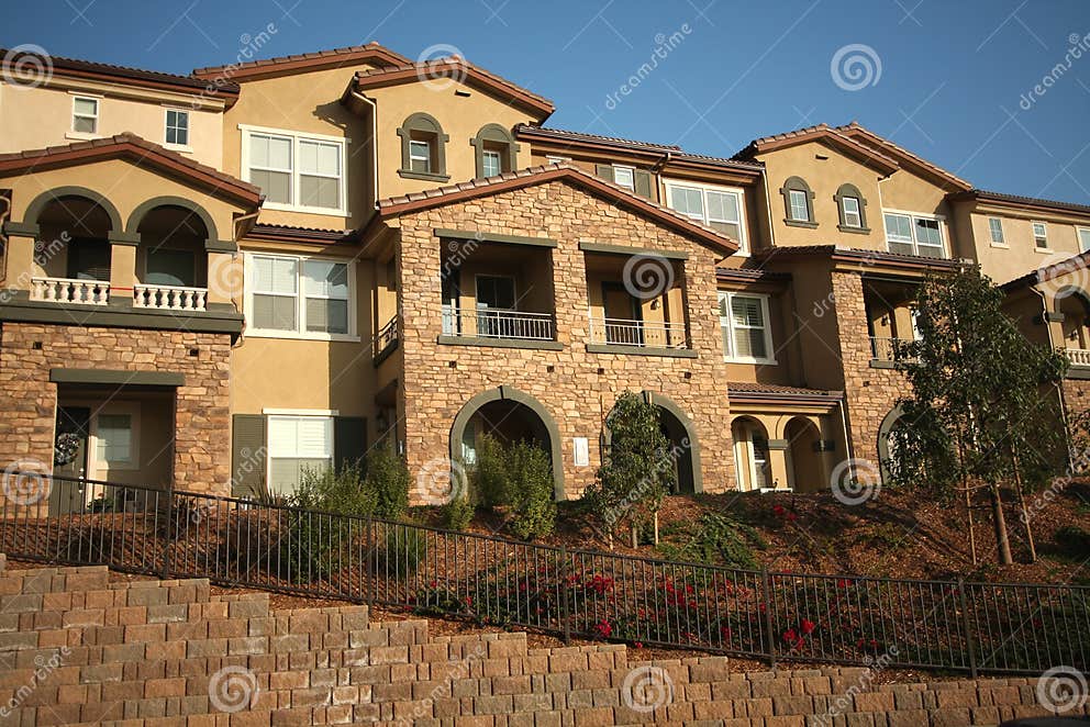 Condominium homes stock image. Image of attached, houses - 7326889
