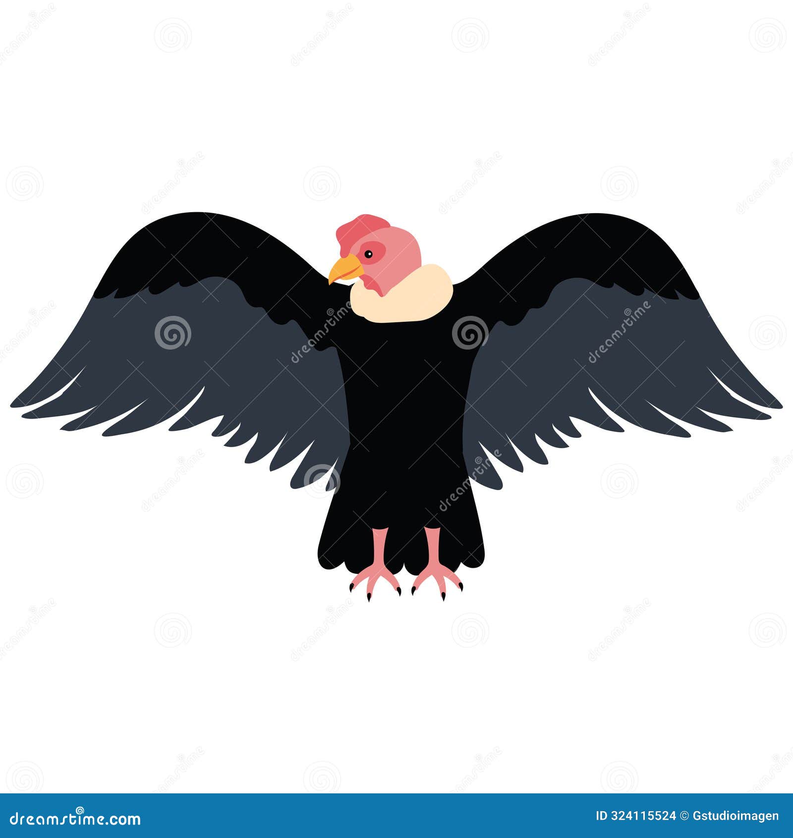 Condor Animal Bird Icon with Opened Wings Stock Illustration ...