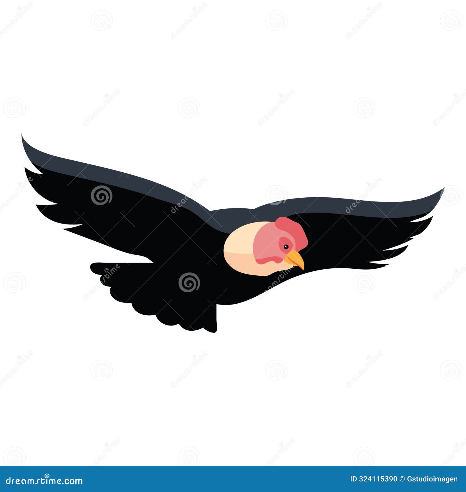 Condor Bird Flying Cartoon Vector Illustration | CartoonDealer.com ...