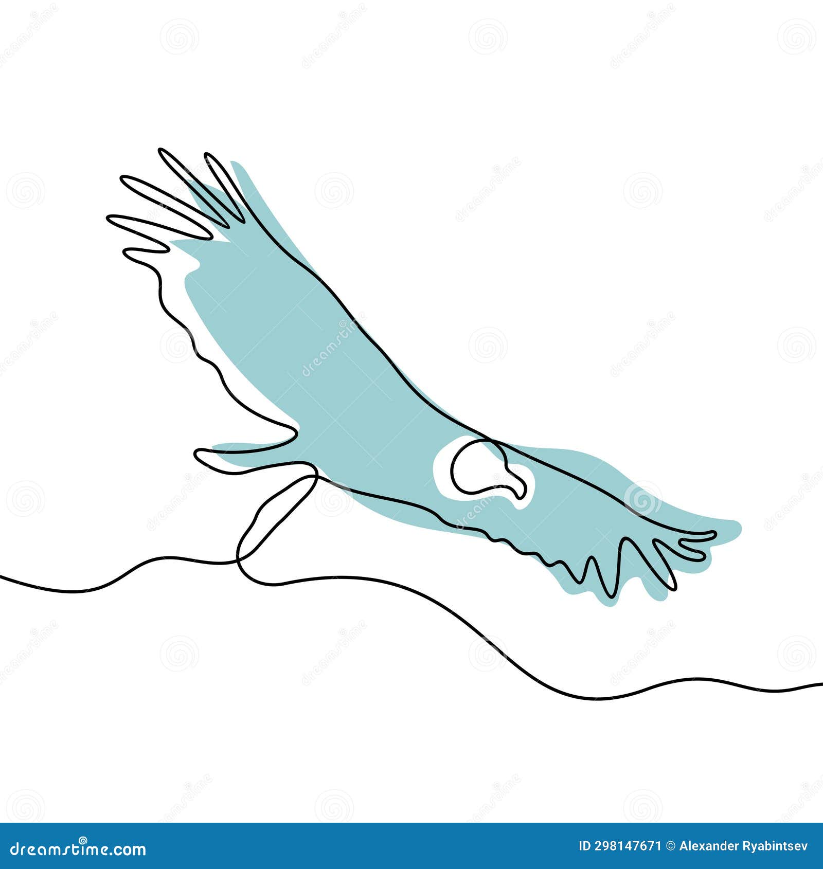 Condor One Line Colourful Vector Illustration Stock Illustration ...