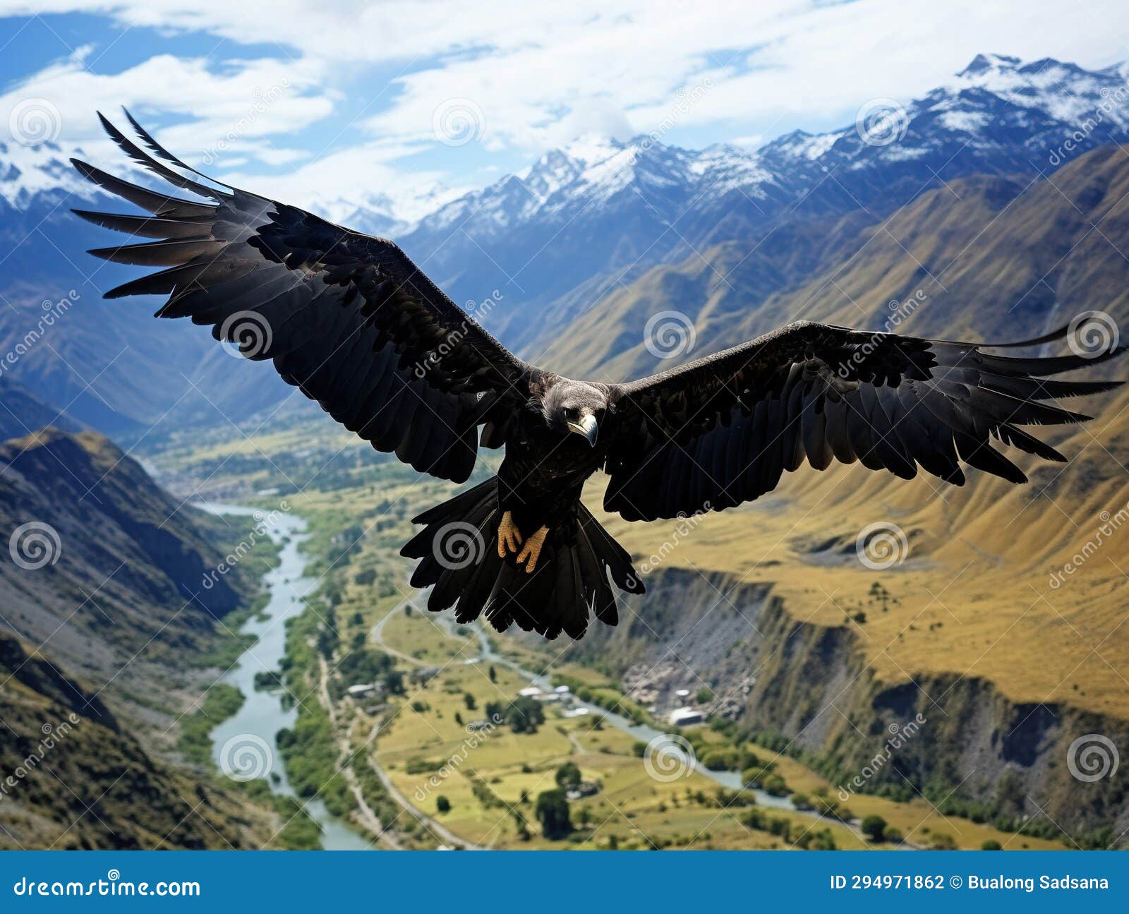 Flying Condor Bird Mascot Logo Cartoon Vector | CartoonDealer.com ...