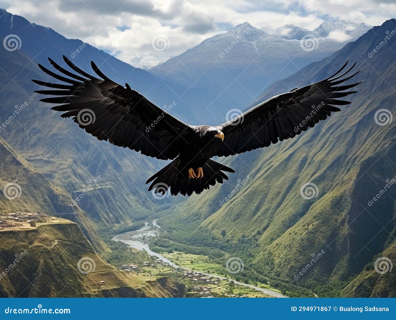 Flying Condor Bird Mascot Logo Cartoon Vector | CartoonDealer.com ...