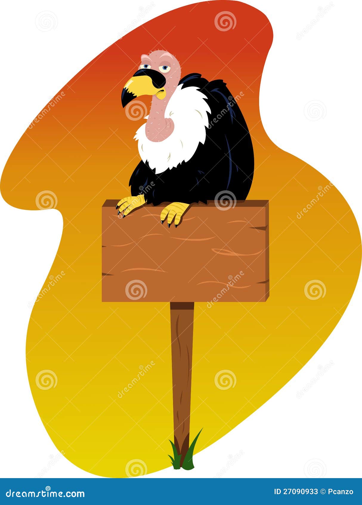 Condor on a wooden sign stock vector. Illustration of prey - 27090933