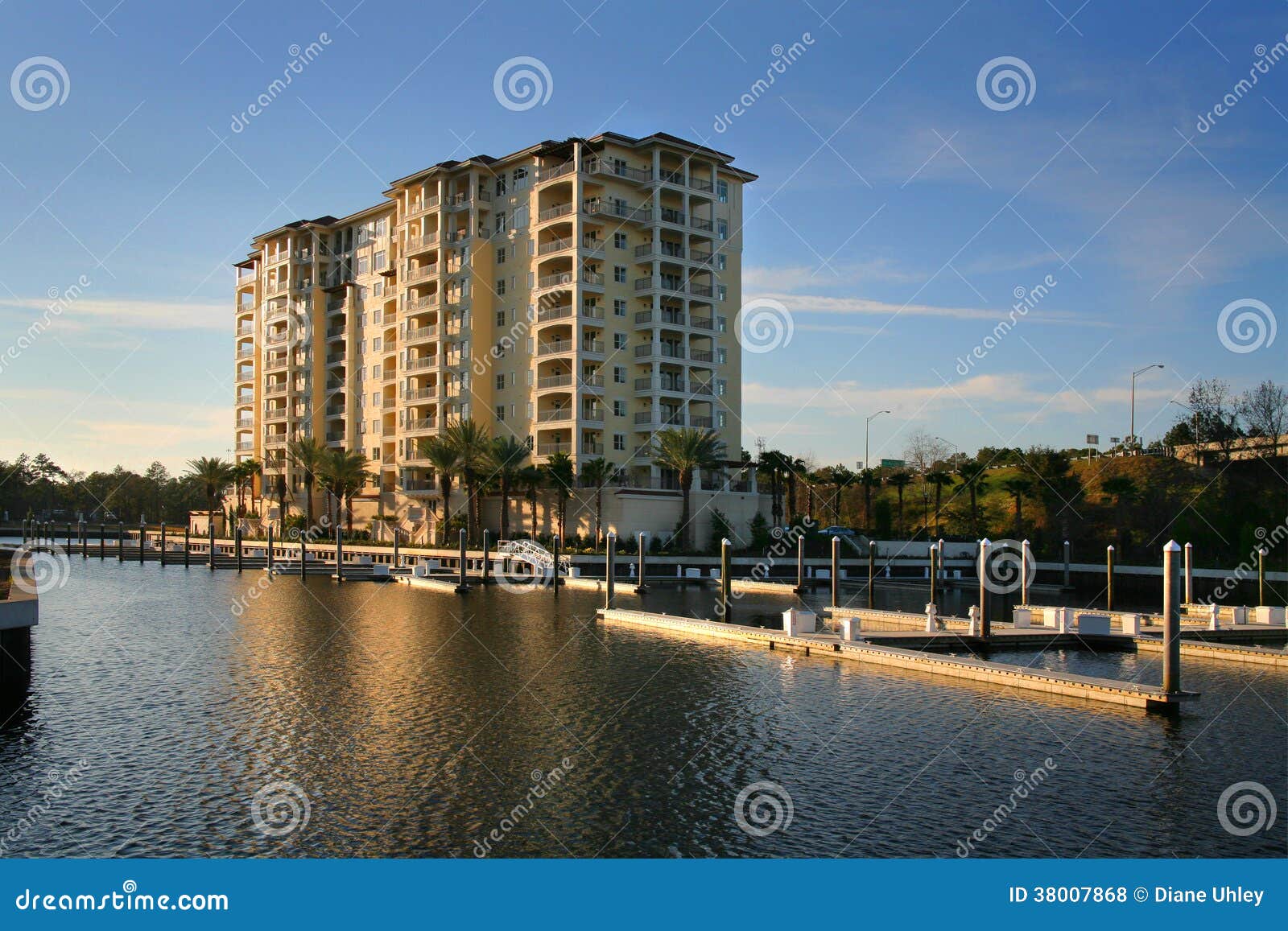 Condos and Apartments by Water Stock Photo - Image of center, balcony ...